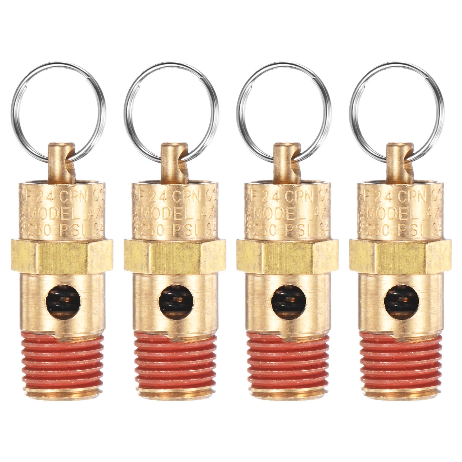 Uxcell 4-Pack Air Compressor Pressure Release Safety Valve, 1/4" NPT ...