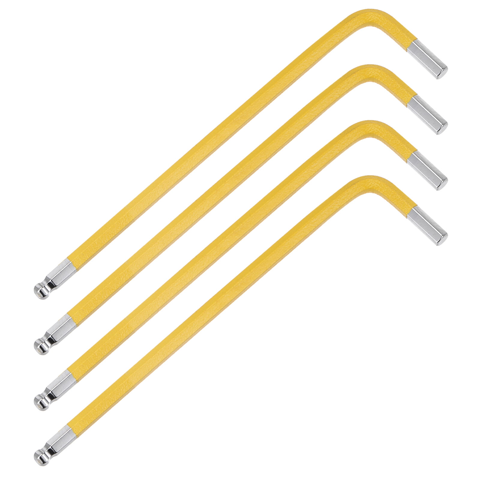 Uxcell 4-Pack Ball End Hex Key Wrench, 4mm L Shape Long Arm S2 Steel ...