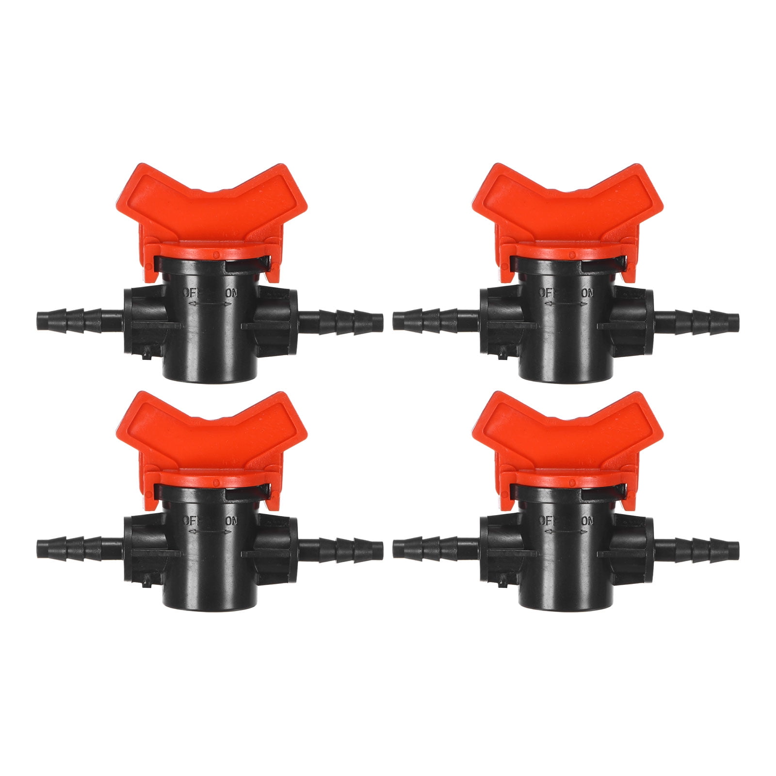 Uxcell 4-Pack Barbed Ball Valve, for 1/4 Inch Drip Tubing Plastic In ...