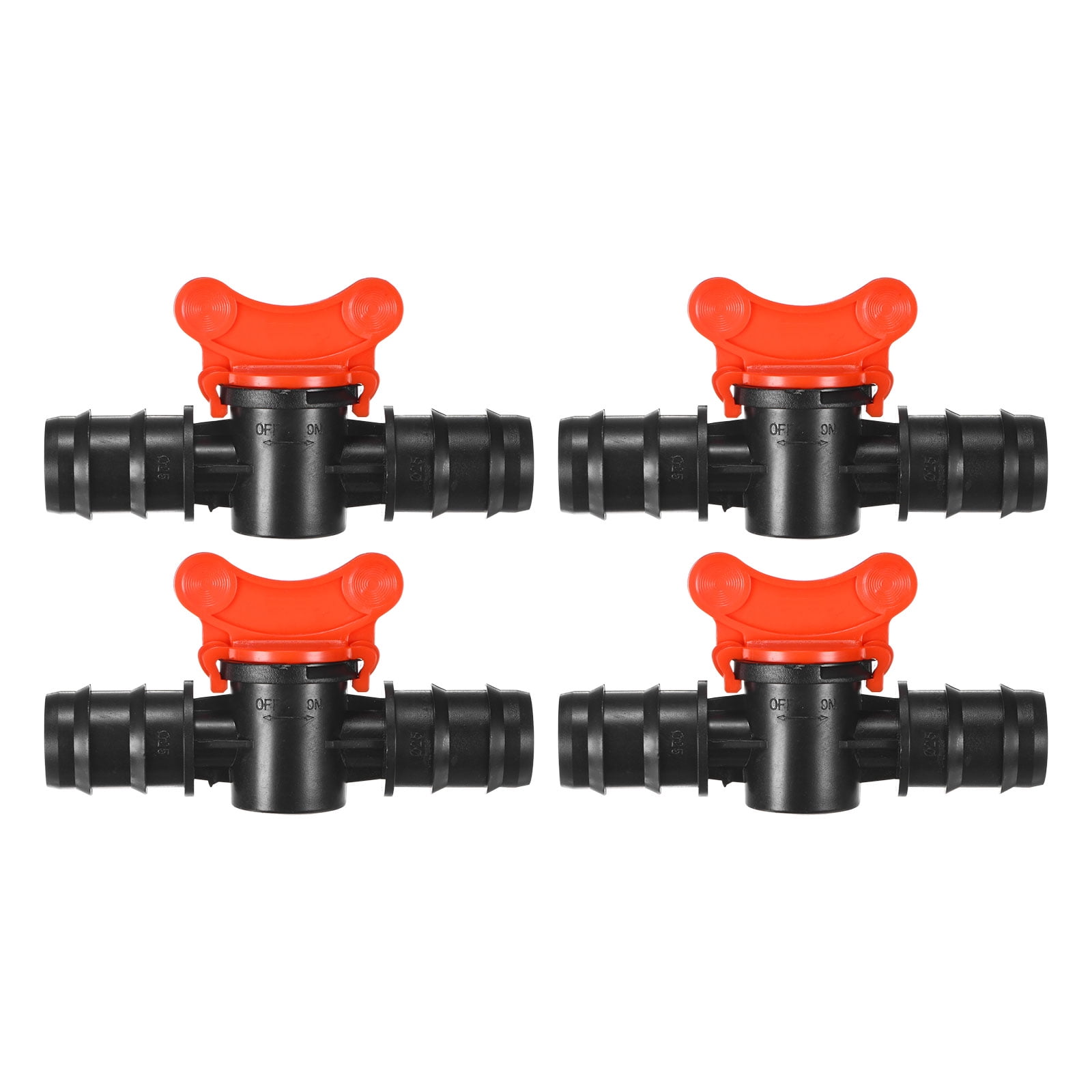 Uxcell 4-Pack Barbed Ball Valve, for 1 Inch Drip Tubing Plastic In-Line ...