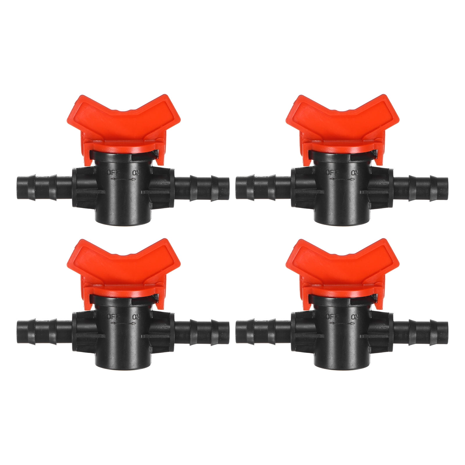 Uxcell 4-Pack Barbed Ball Valve, for 3/8 Inch Drip Tubing Plastic In ...