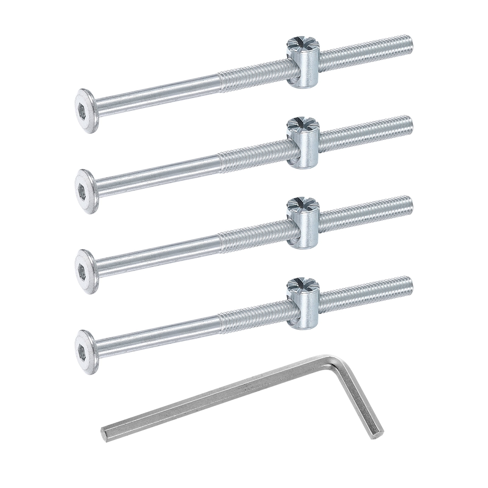 Uxcell 4 Pack Bed Frame Bolts, M6 x 100mm Hex Socket Head Screws Bolts ...