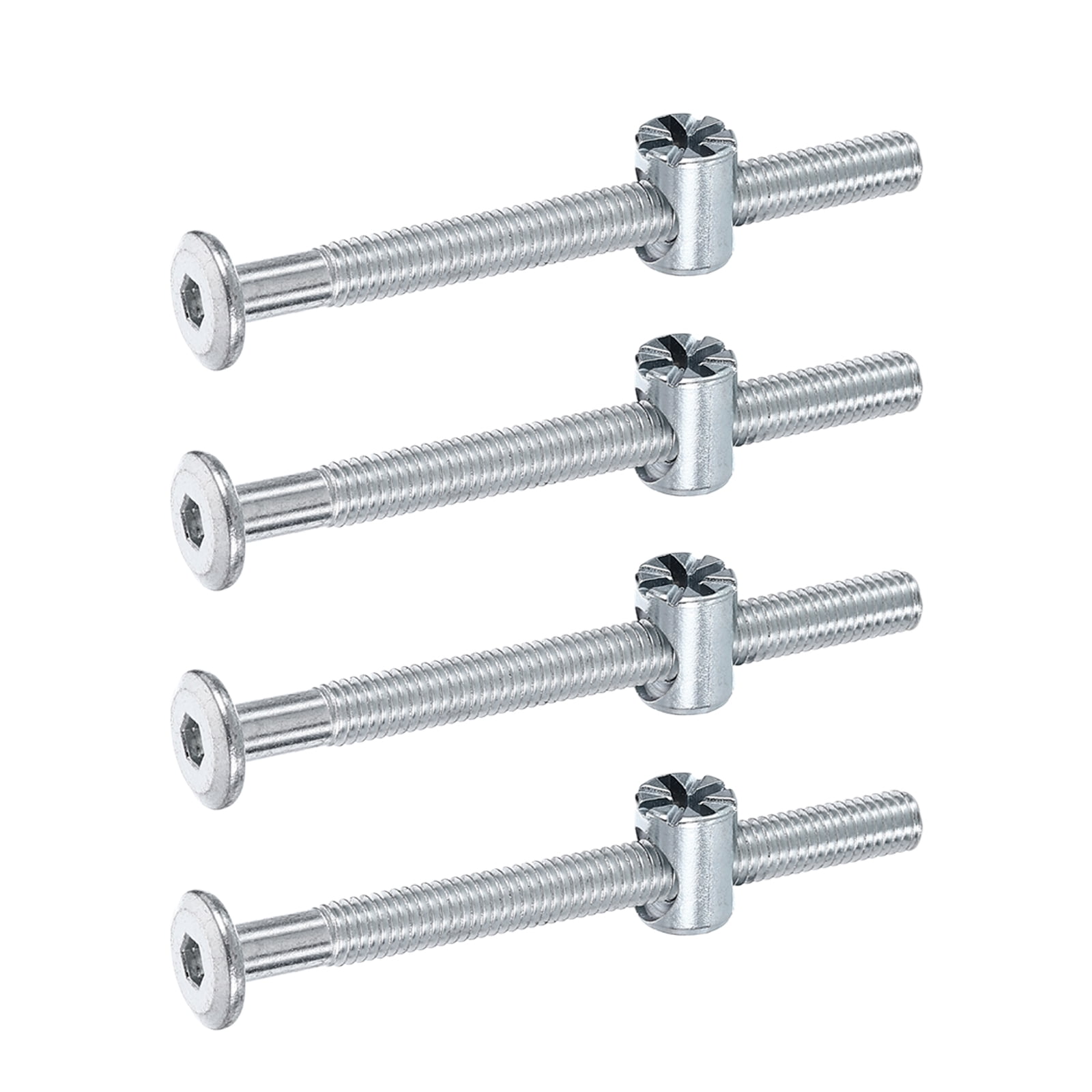 Uxcell 4 Pack Bed Frame Bolts, M6 x 70mm Hex Socket Head Screws Bolts ...