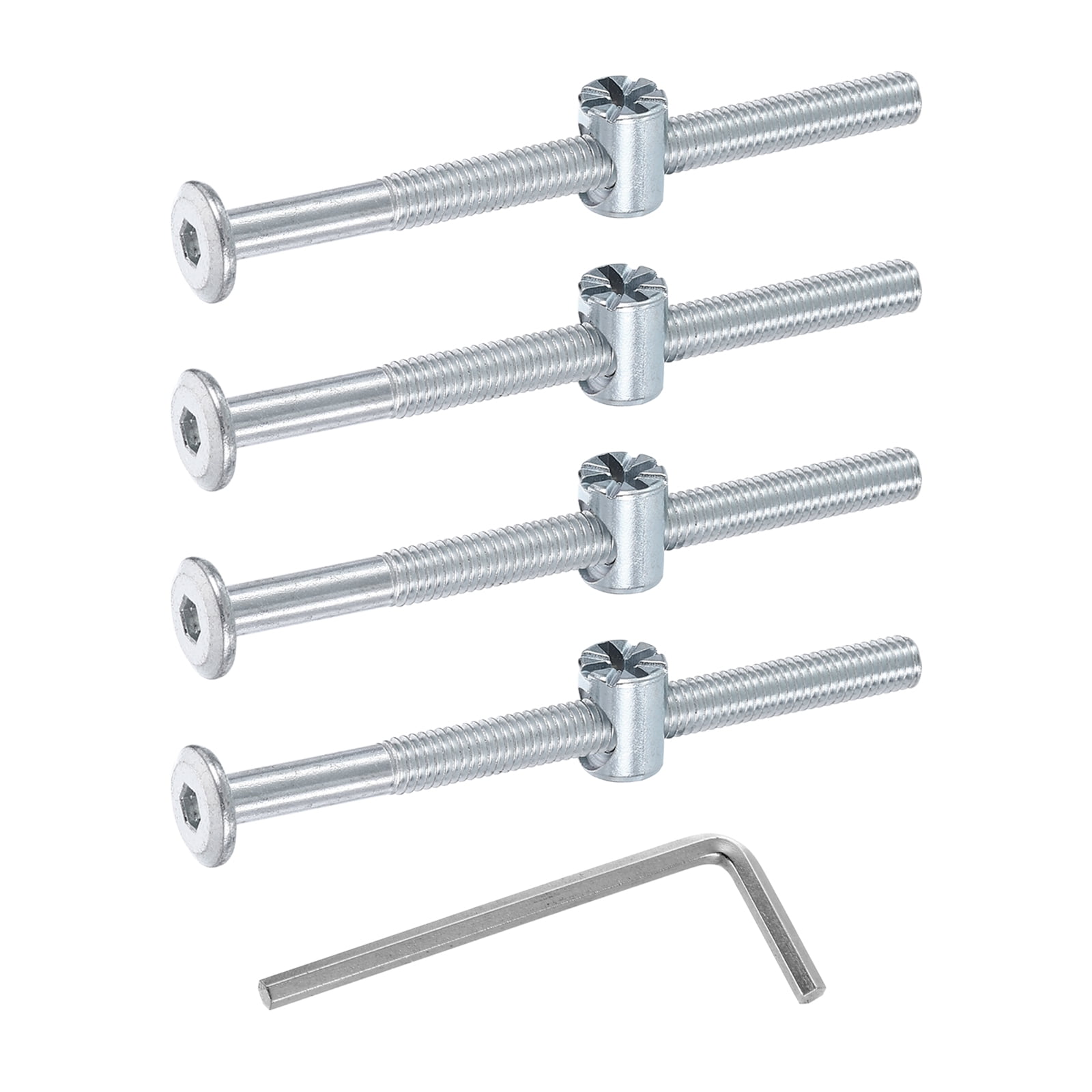 Uxcell 4 Pack Bed Frame Bolts, M6 x 80mm Hex Socket Head Screws Bolts ...