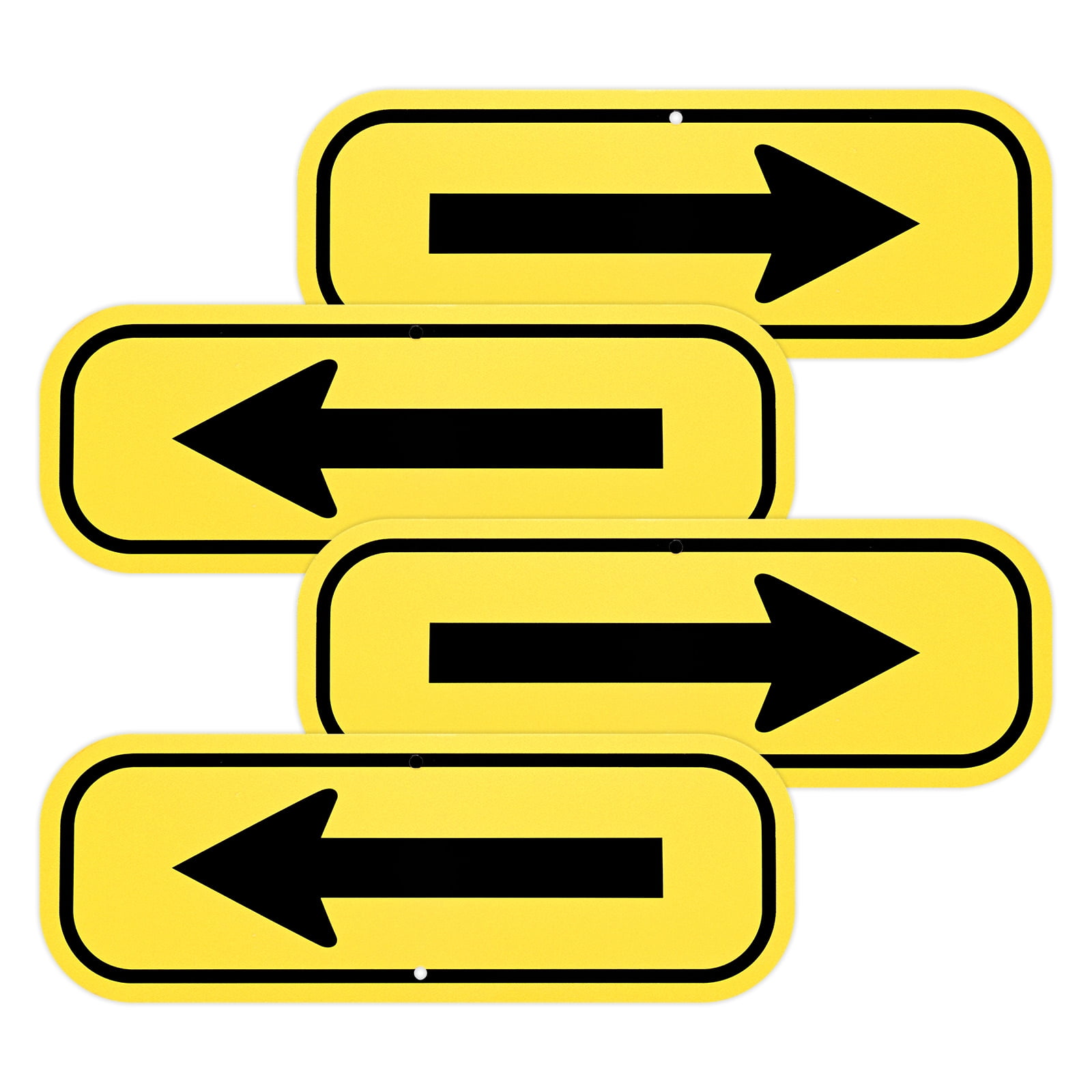 Uxcell 4-Pack Black Arrow Signs, 9.84 x 3.54 Aluminum Reflective One ...