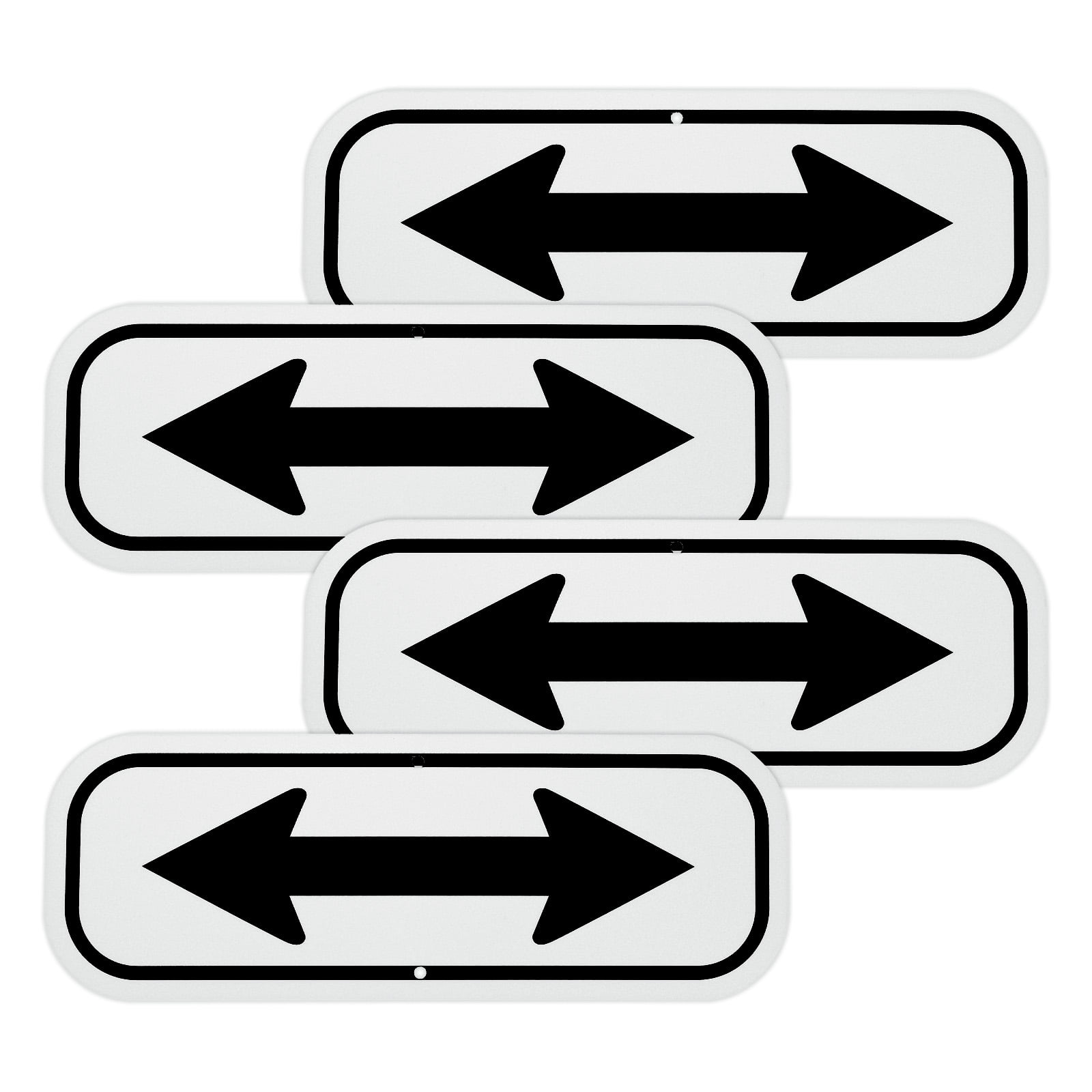 Uxcell 4-Pack Black Arrow Signs, 9.84 x 3.54 Aluminum Reflective Two ...