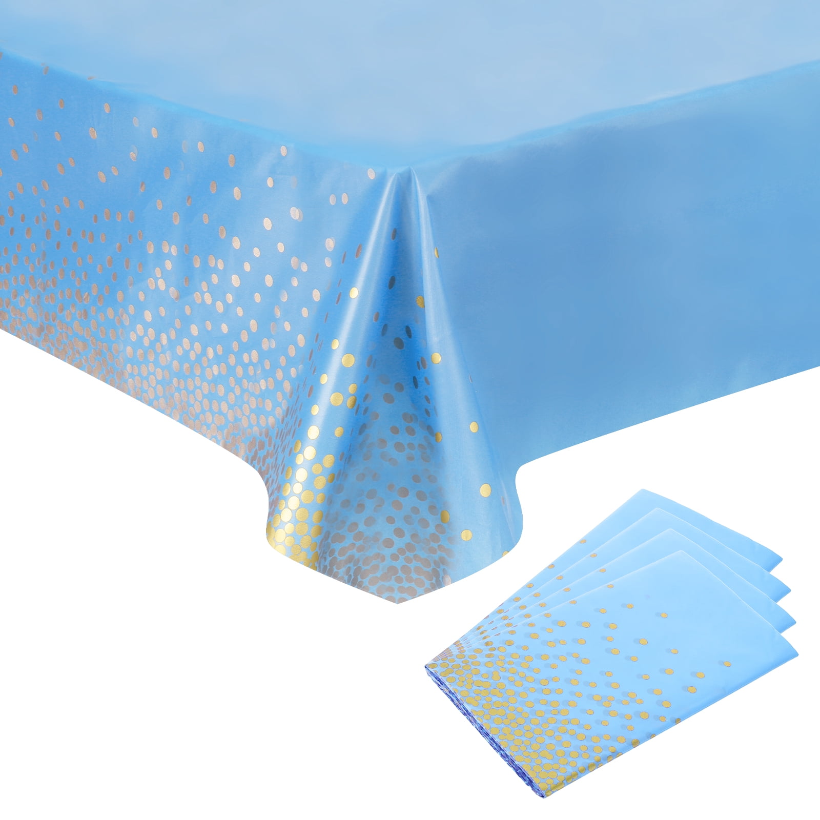 Uxcell 4 Pack Blue Disposable Plastic Tablecloths 54 Inch x 108 Inch ...