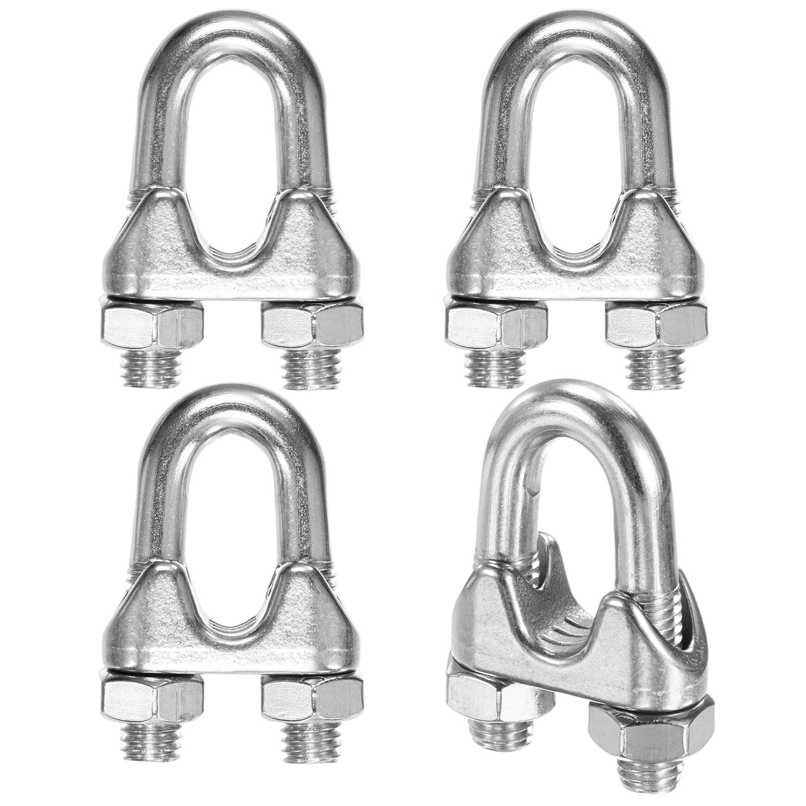 Uxcell 4-Pack Cable Clamps, M12 Stainless Steel Wire Rope Clip Thimble ...