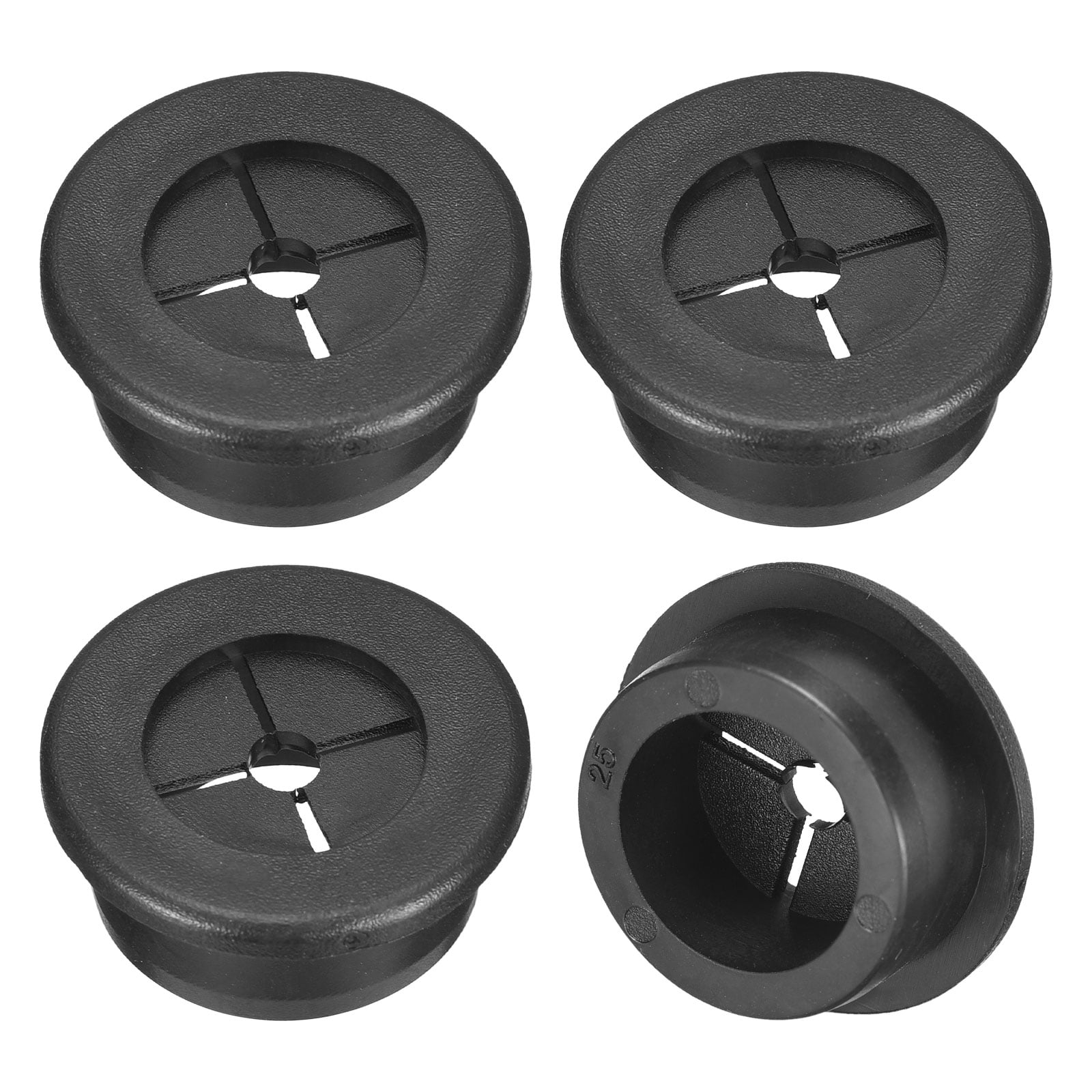 Uxcell Black Cable Cord Grommet 4 Pcs Desk Grommet Flexible Rubber ...