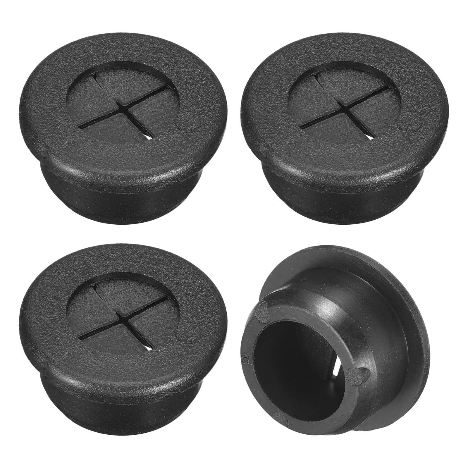 Uxcell Black Cable Cord Grommet 4 Pcs Desk Grommet Flexible Rubber ...