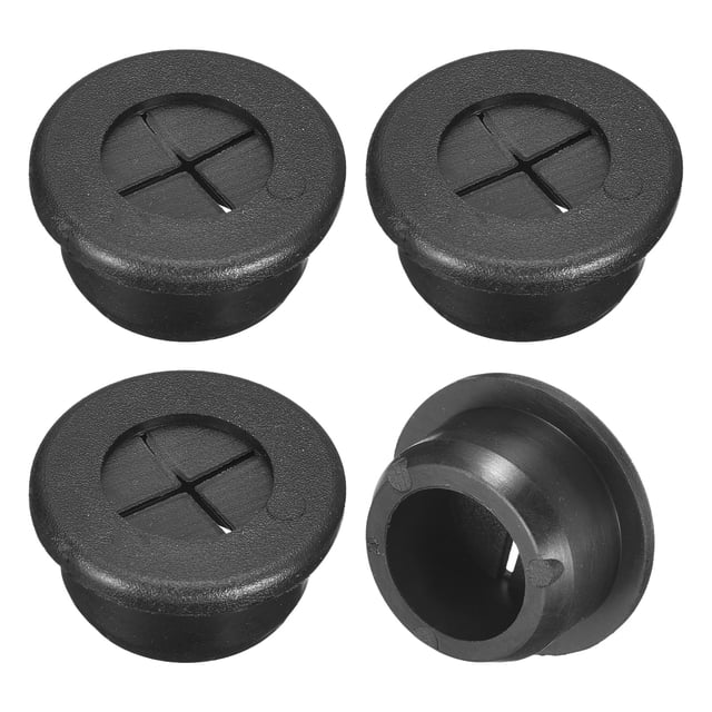 Uxcell Black Cable Cord Grommet 4 Pcs Desk Grommet Flexible Rubber ...