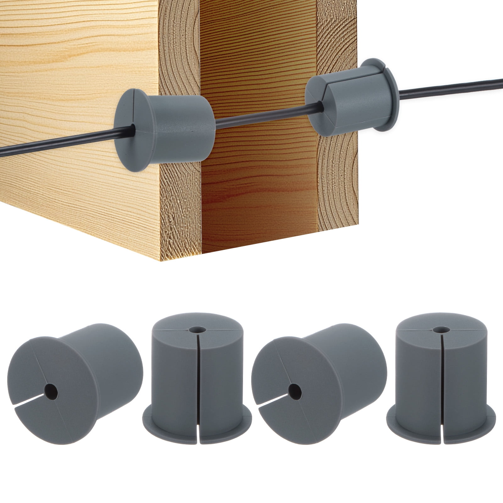 Uxcell 4-Pack Cable Routing Kit, 1-3/8 Inch Wall Hole Silicone Feed ...