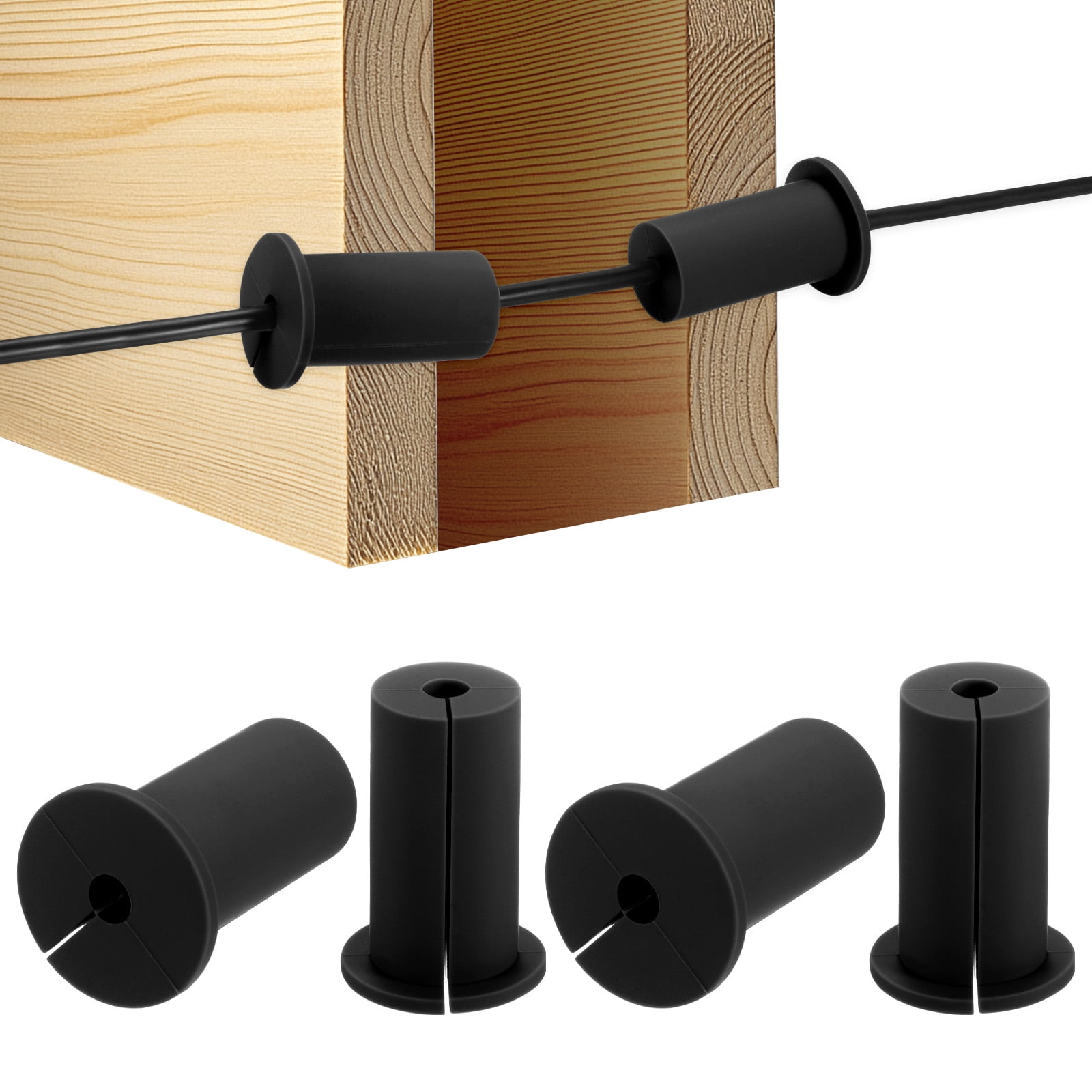 Uxcell 4-Pack Cable Routing Kit, 1 Inch Wall Hole Silicone Feed Through ...