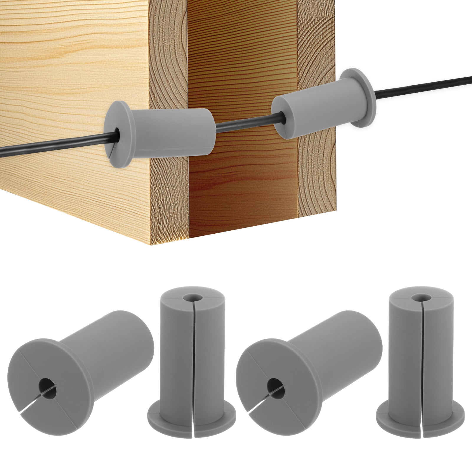 Uxcell 4-Pack Cable Routing Kit, 1 Inch Wall Hole Silicone Feed Through ...