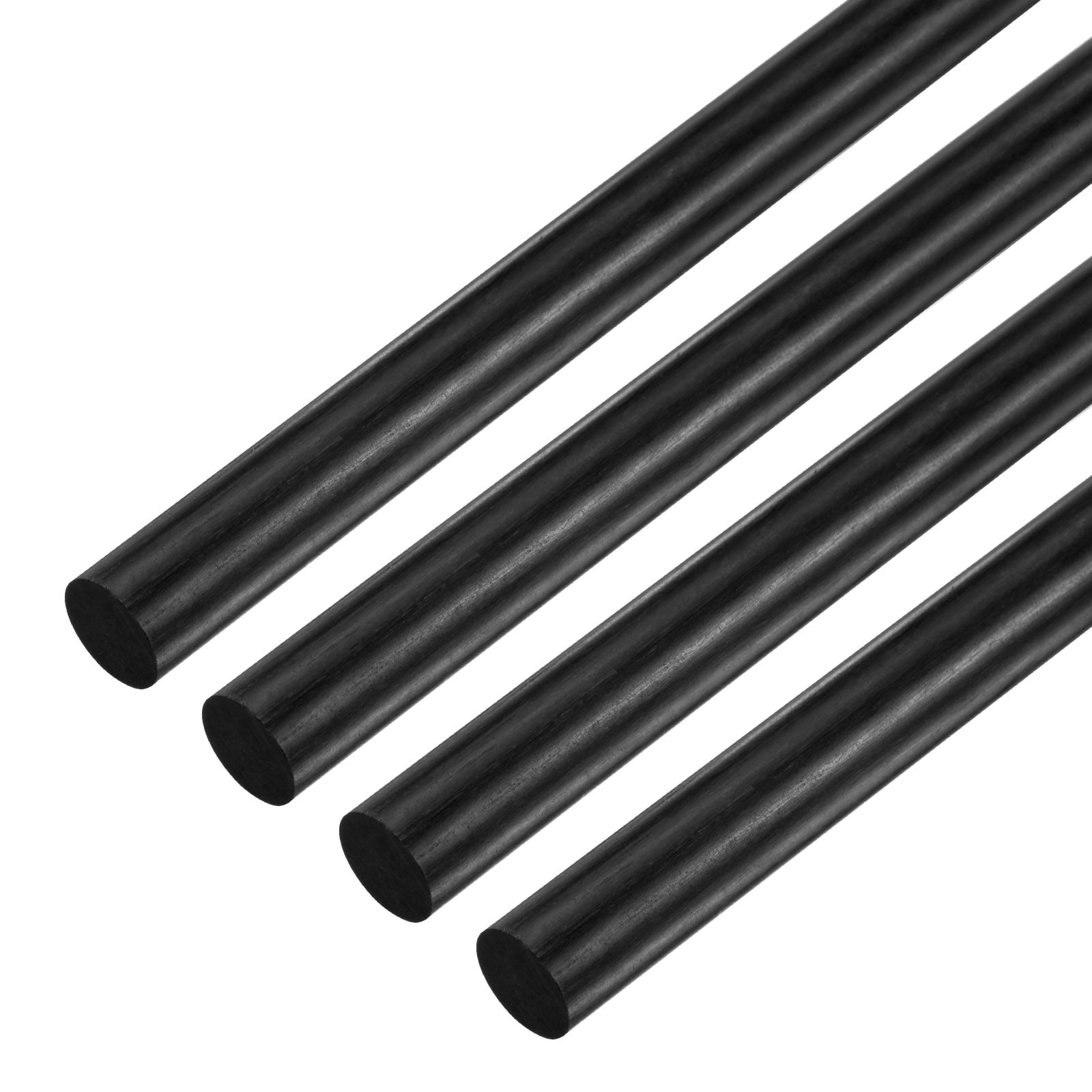 Uxcell 4-Pack Carbon Fiber Rods, 100mm Length 8mm Dia Carbon Fiber ...