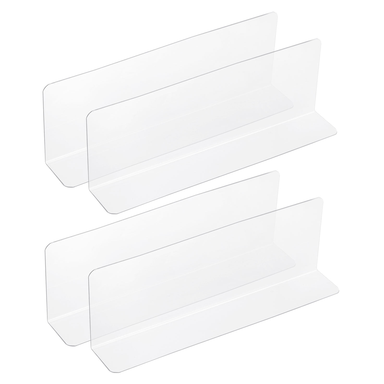 Uxcell 4 Pack Clear Shelf Dividers, 12"x3.9" Plastic L-Shaped Shelf ...