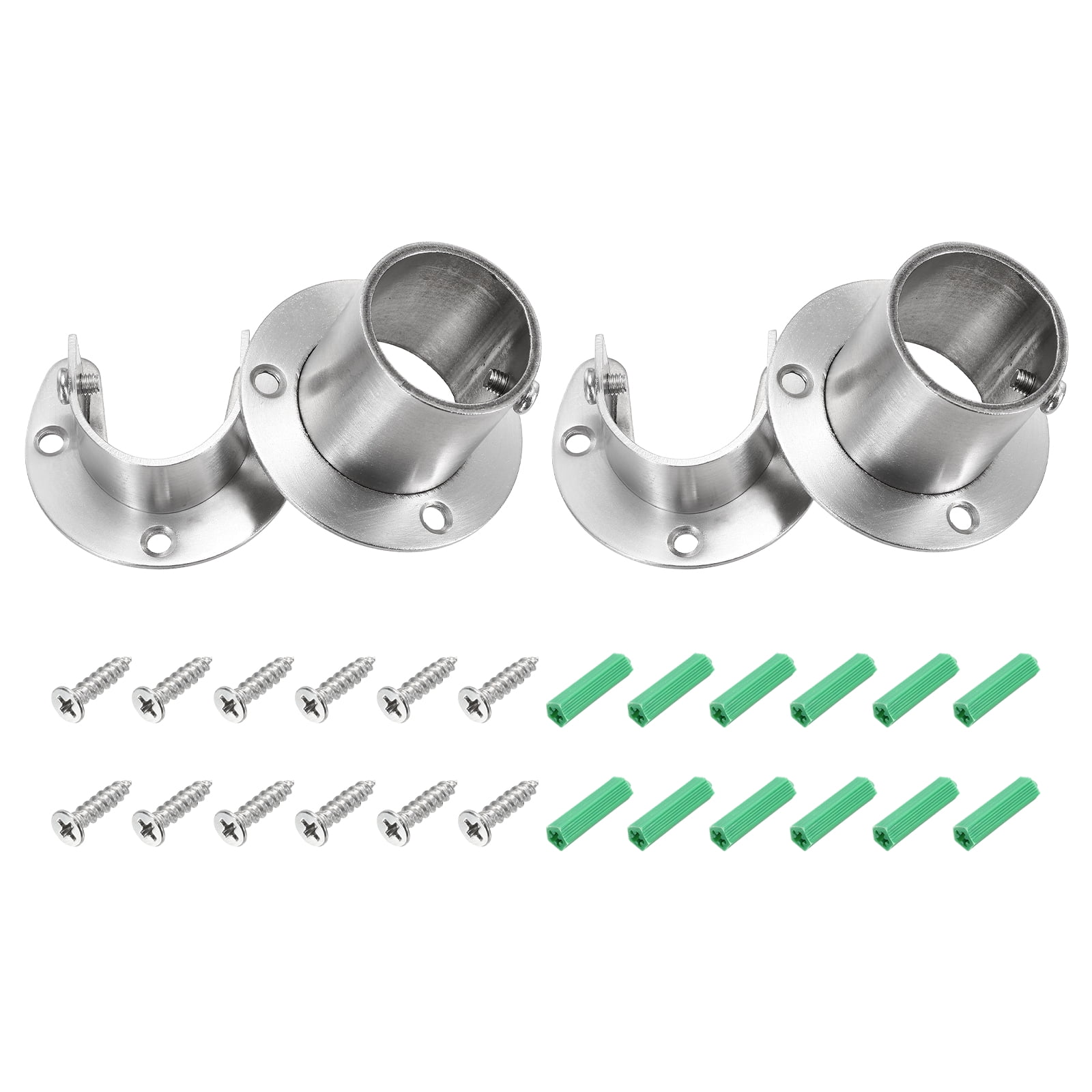 Uxcell 4 Pack Closet Pole Sockets, 1-1/4" Stainless Steel Flange Rod ...