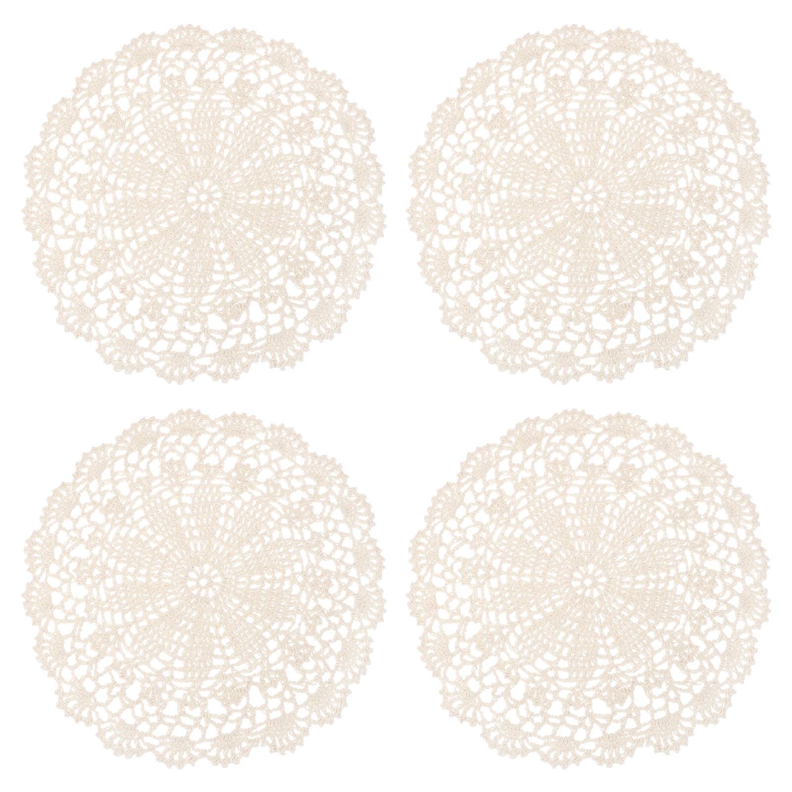Uxcell 4 Pack Crochet Doilies, 10 Inch Handmade Crochet Table Placemats ...