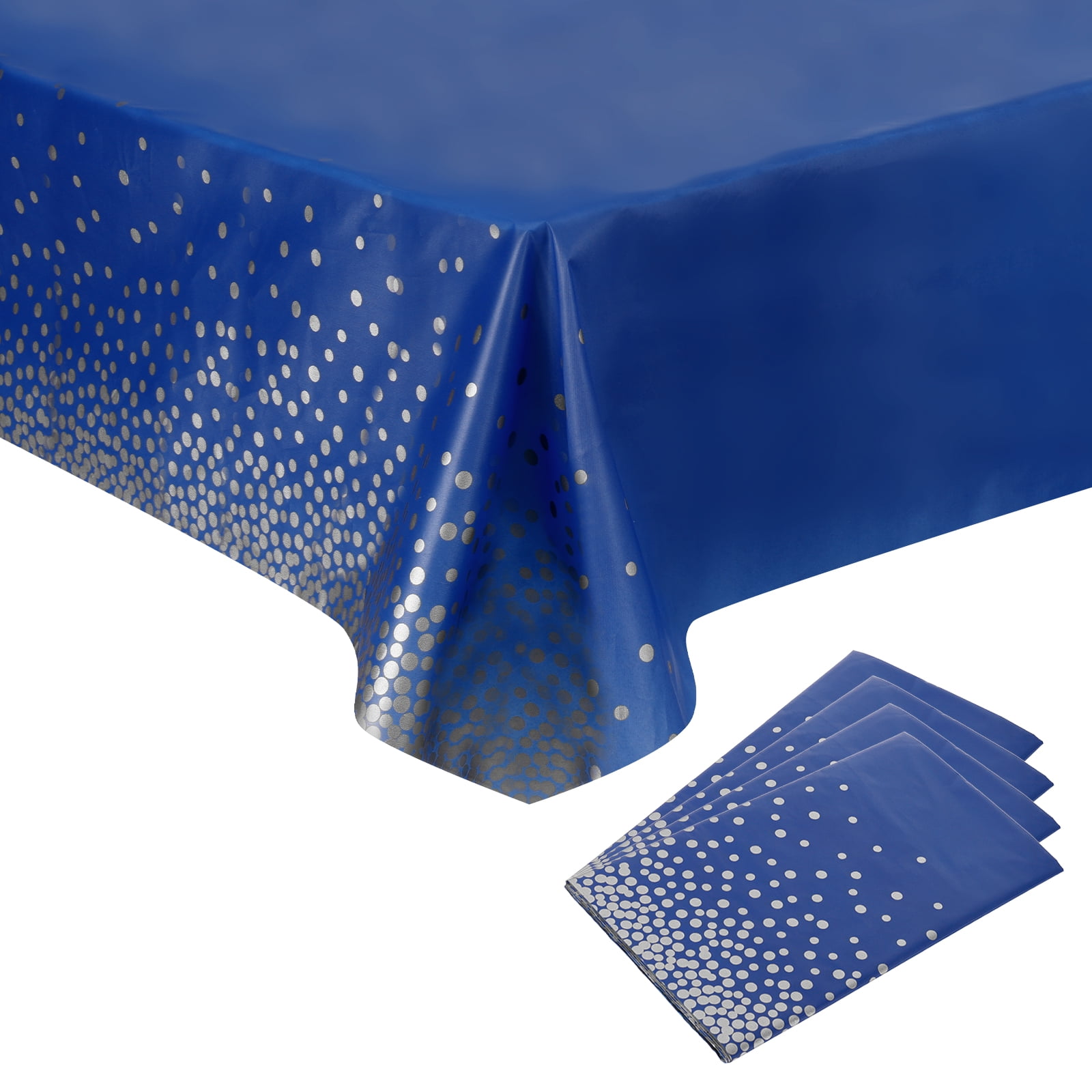 Uxcell 4 Pack Dark Blue Disposable Plastic Tablecloths 54 Inch x 108 ...