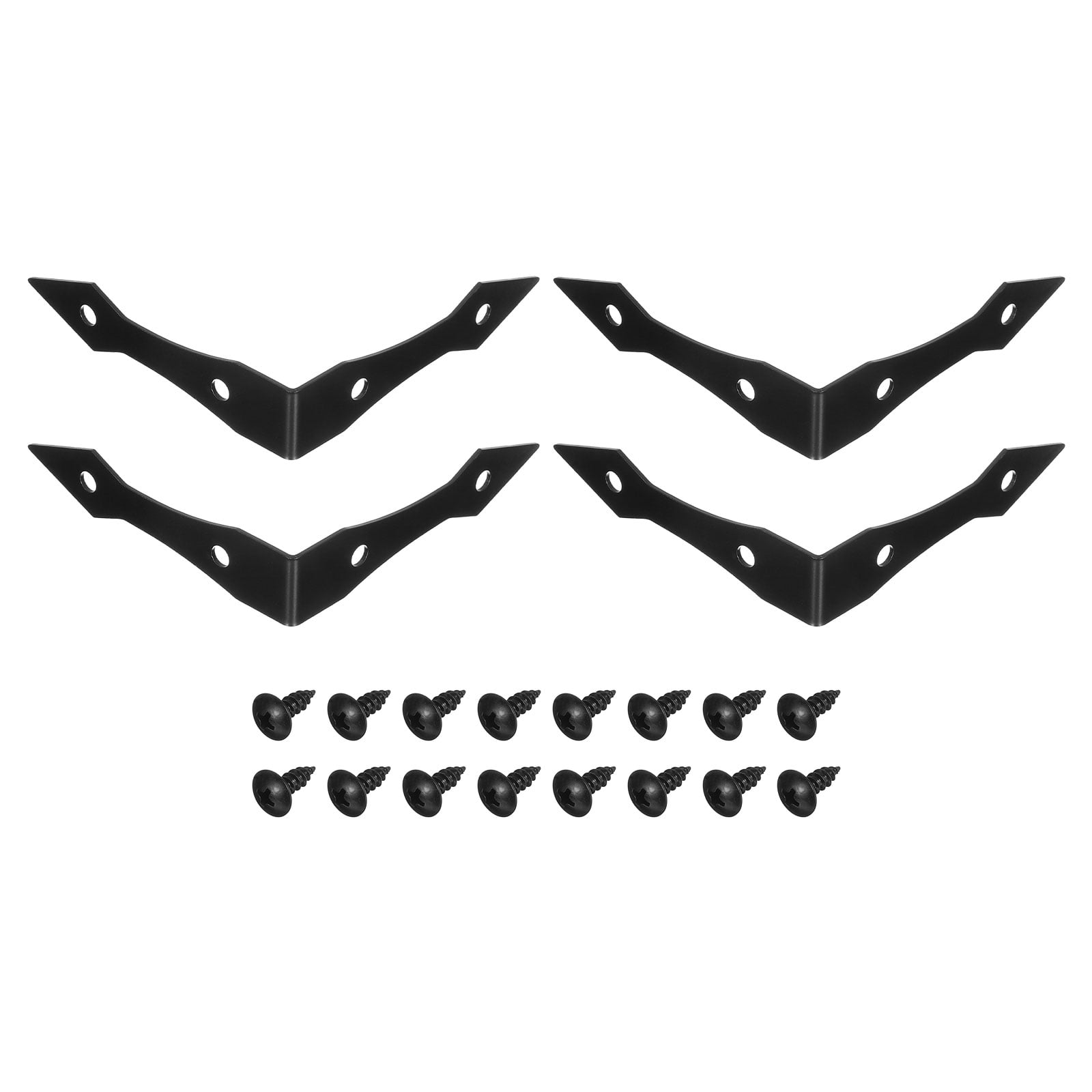 Uxcell 4 Pack Decorative Corner Brackets, 3.9" x 3.9" x 0.9" L Bracket ...