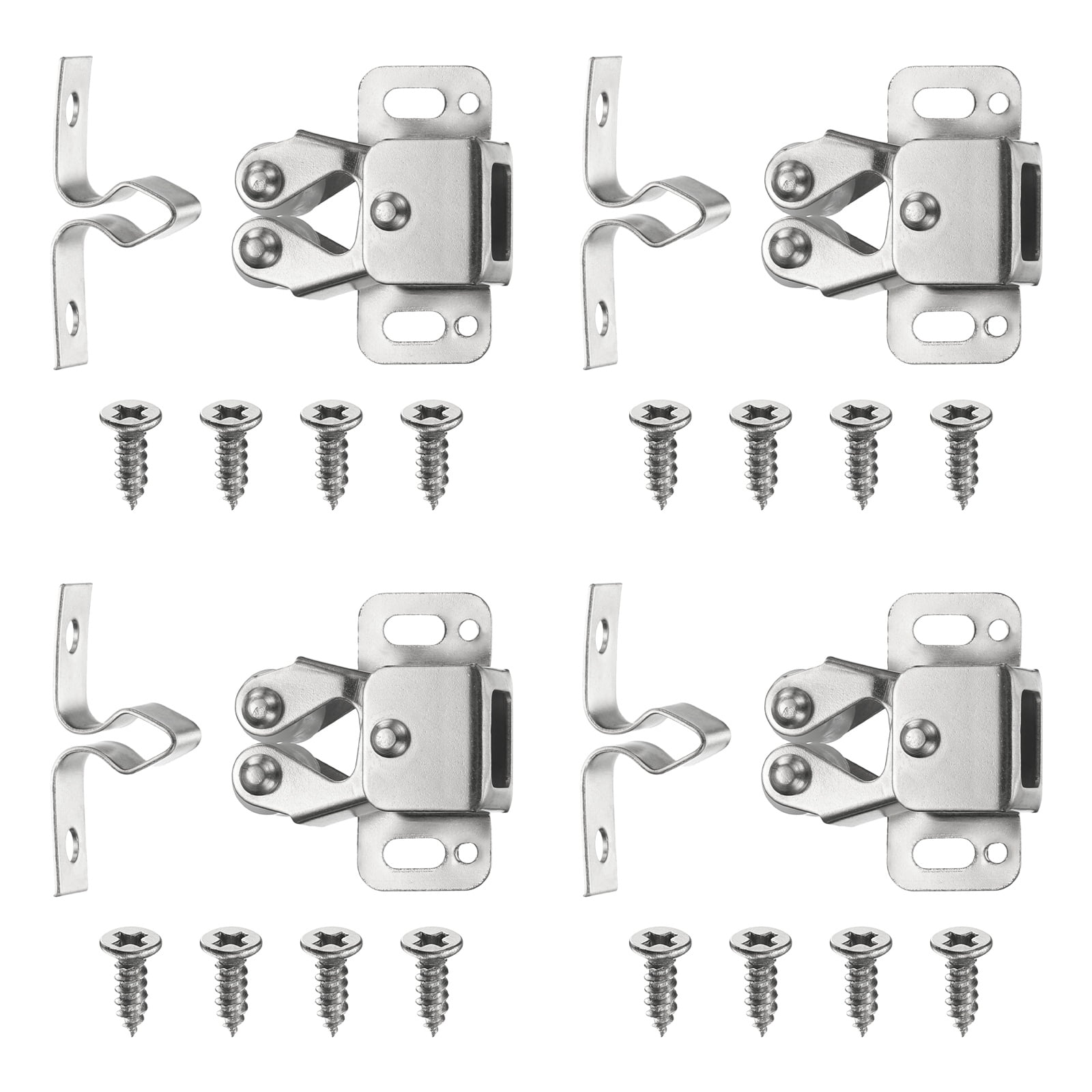 Uxcell 4-Pack Double Roller Cabinet Latch, Built-In Spring Cabinet ...