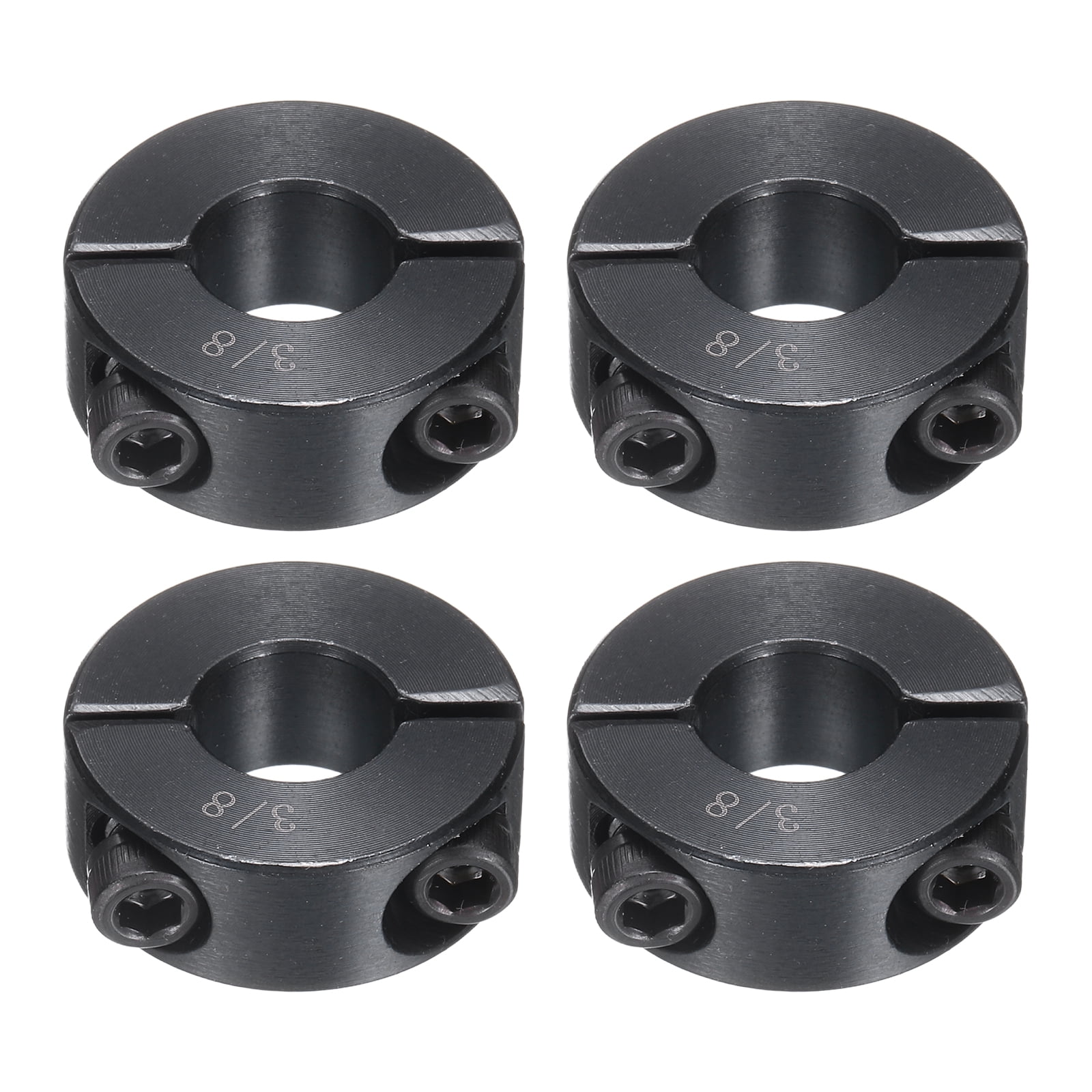 Uxcell 4 Pack Double Split Shaft Collar, 3/8" Bore One Piece Clamping ...
