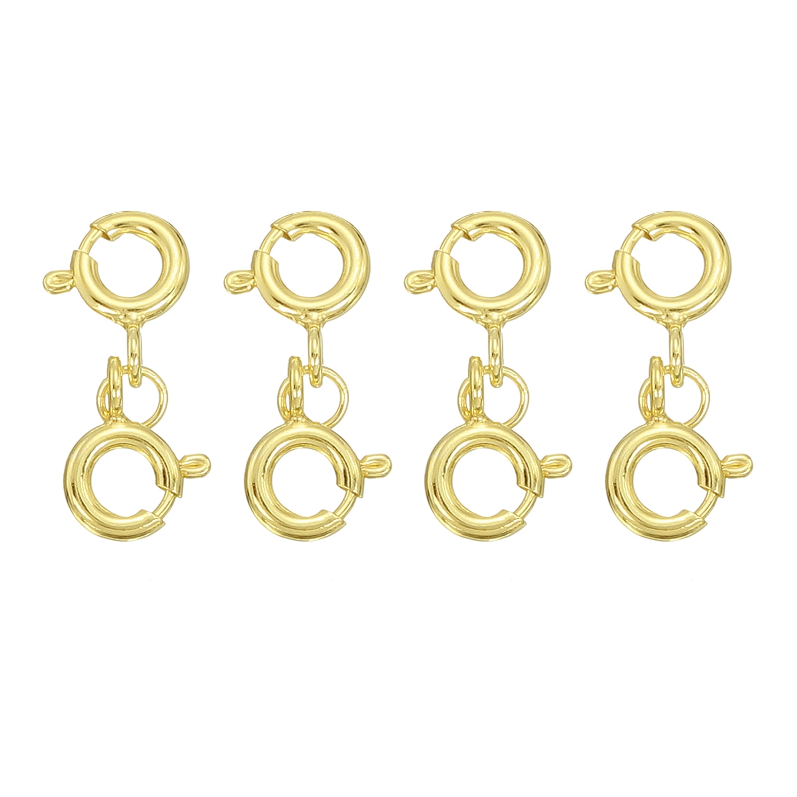 Uxcell 4 Pack Double Spring Clasp, 6mm/0.24" 925 Silver Spring Ring ...