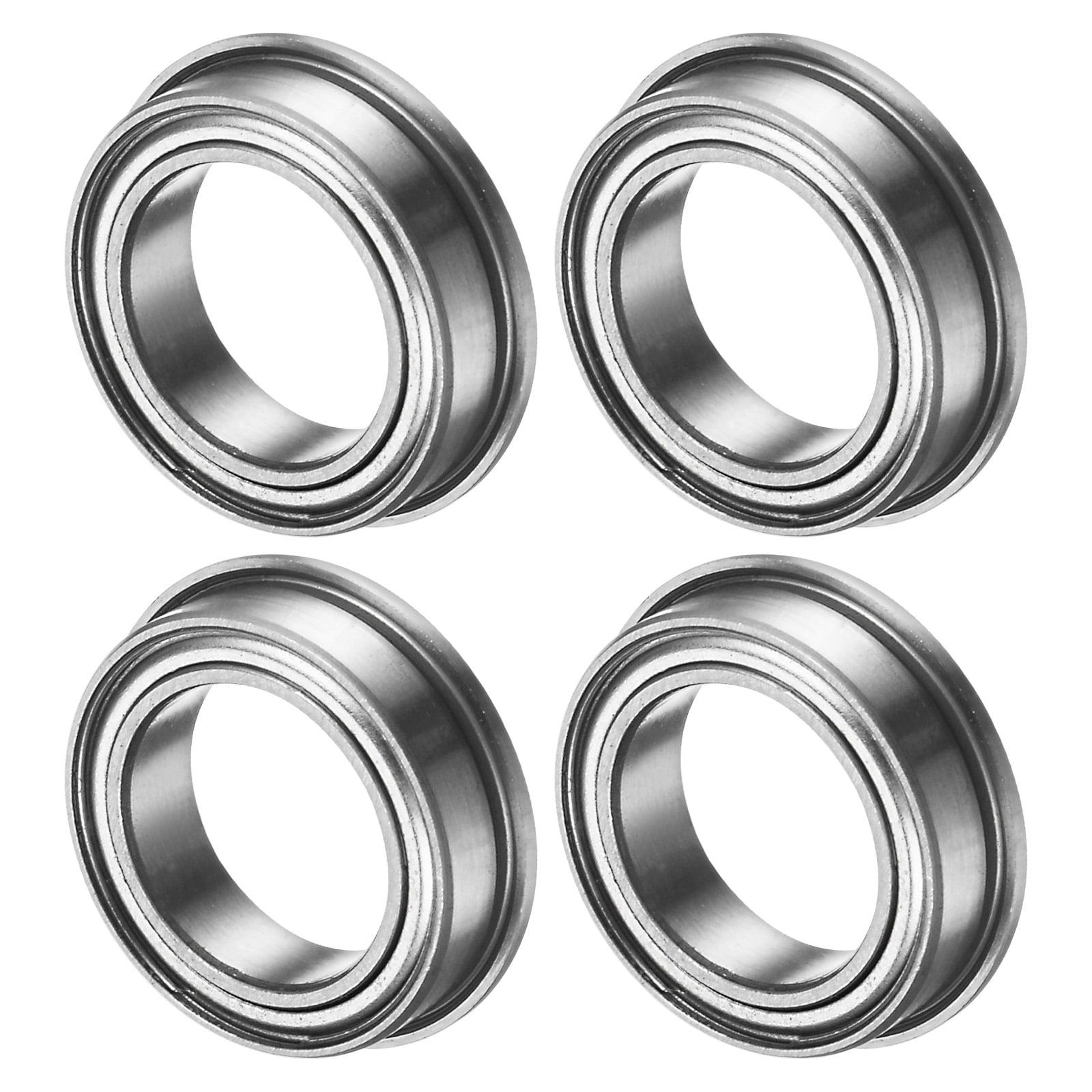 Uxcell 4-Pack F6700ZZ Flanged Ball Bearing, 10x15x4mm Metal Sealed ...