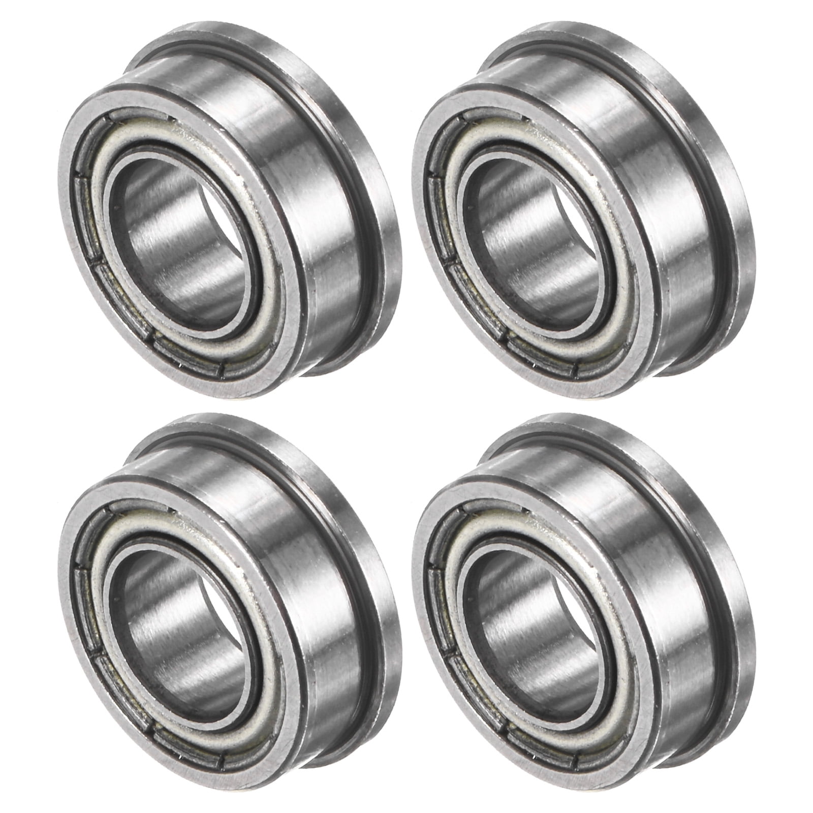 Uxcell 4-Pack FR188ZZ Flanged Ball Bearing, 6.35x12.7x4.762mm Metal ...