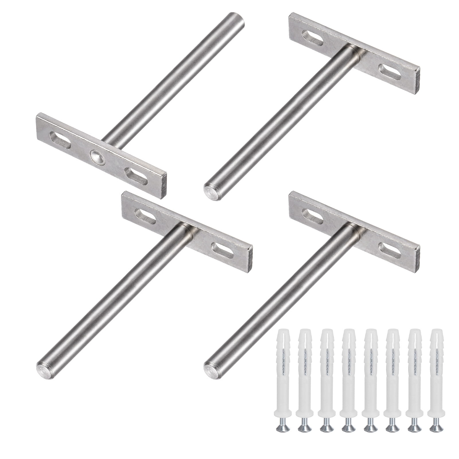 Uxcell 4-Pack Floating Shelf Brackets, 4 Inch Blind Shelf Supports for ...
