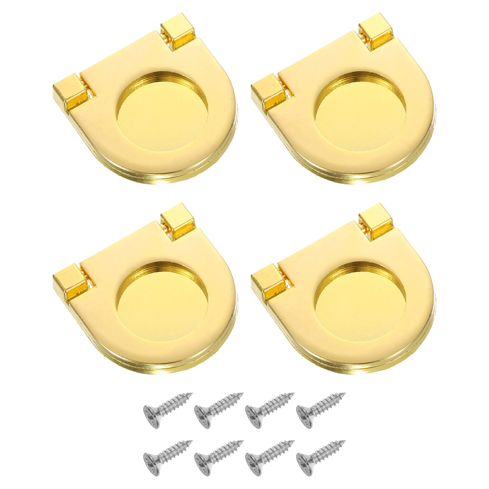 Uxcell 4 Pack Flush Pull Handle, 1.38 Inch Hidden Recessed Furniture ...