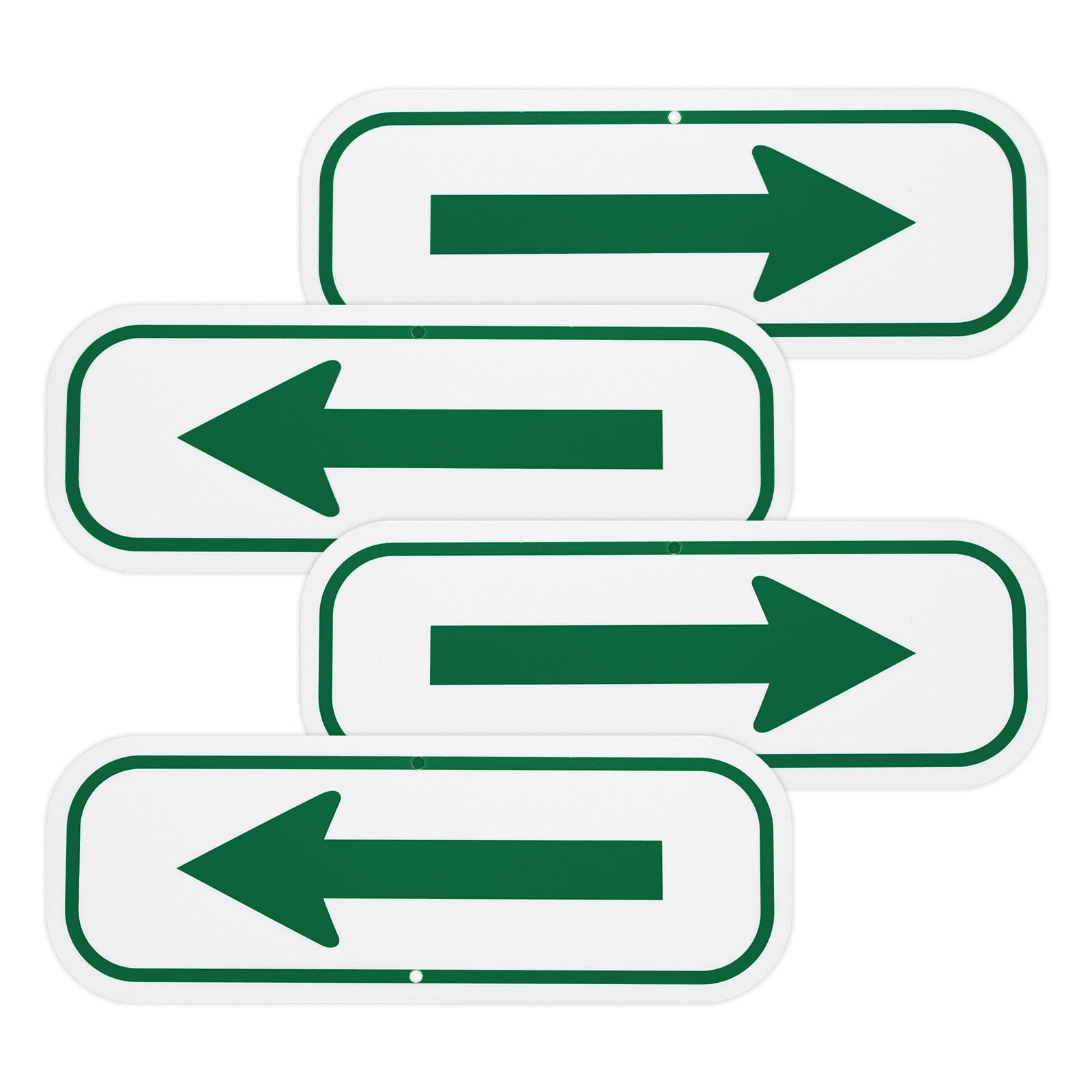 Uxcell 4-Pack Green Arrow Signs, 9.84 x 3.54 Aluminum Reflective One ...