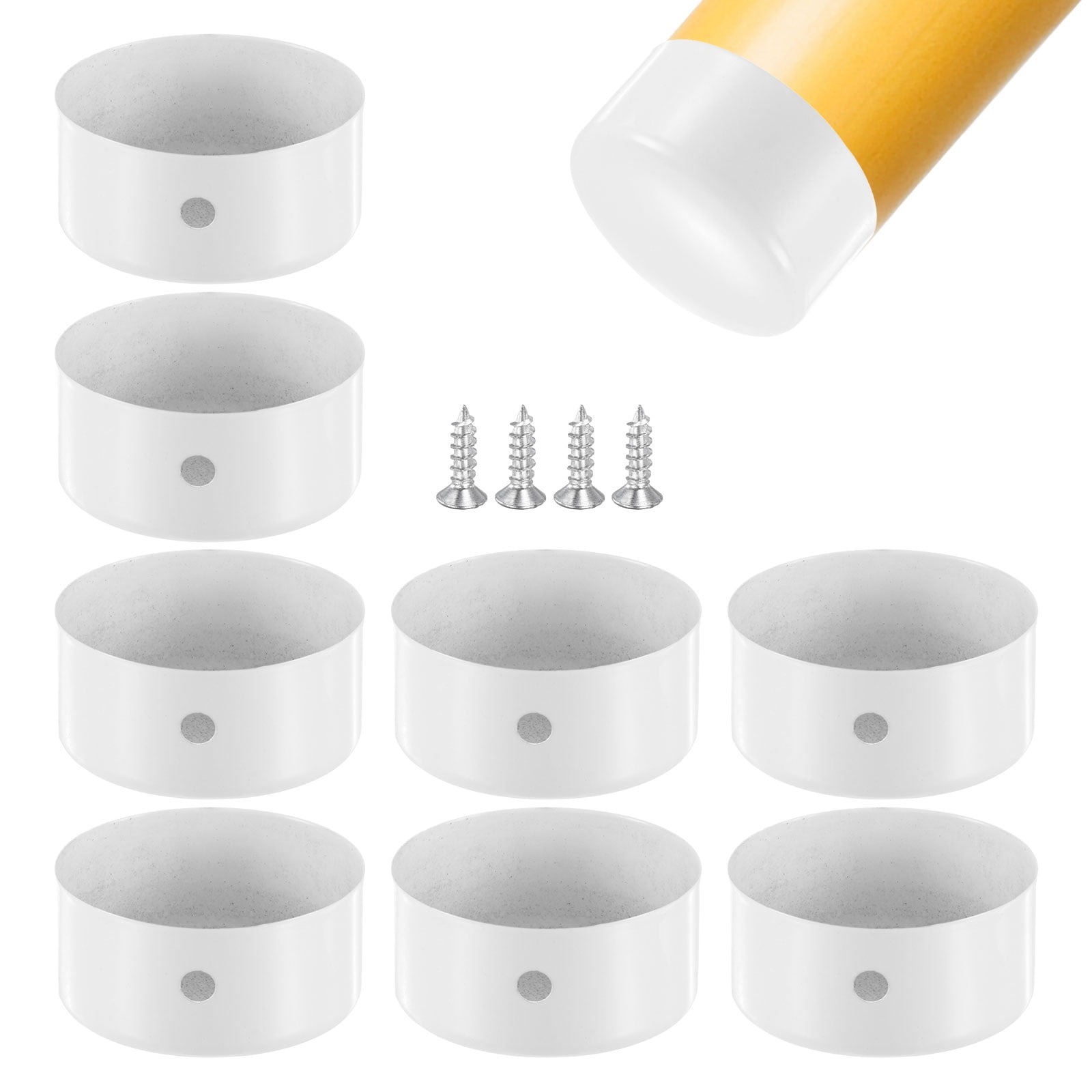 Uxcell 4-Pack Handrail End Caps, 1.97 Inch/50mm Diameter Stainless ...