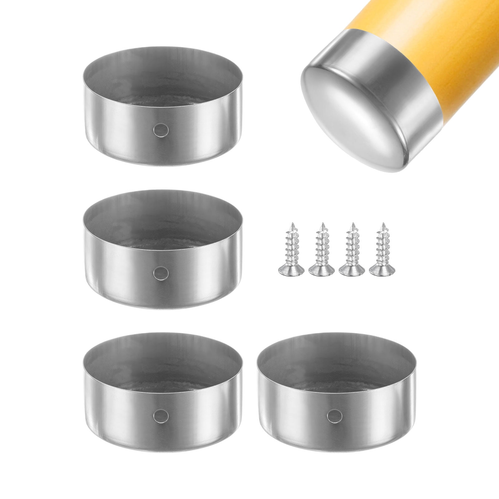 Uxcell 4 Pack Handrail End Caps 1.97 inch Inner Diameter Stainless ...