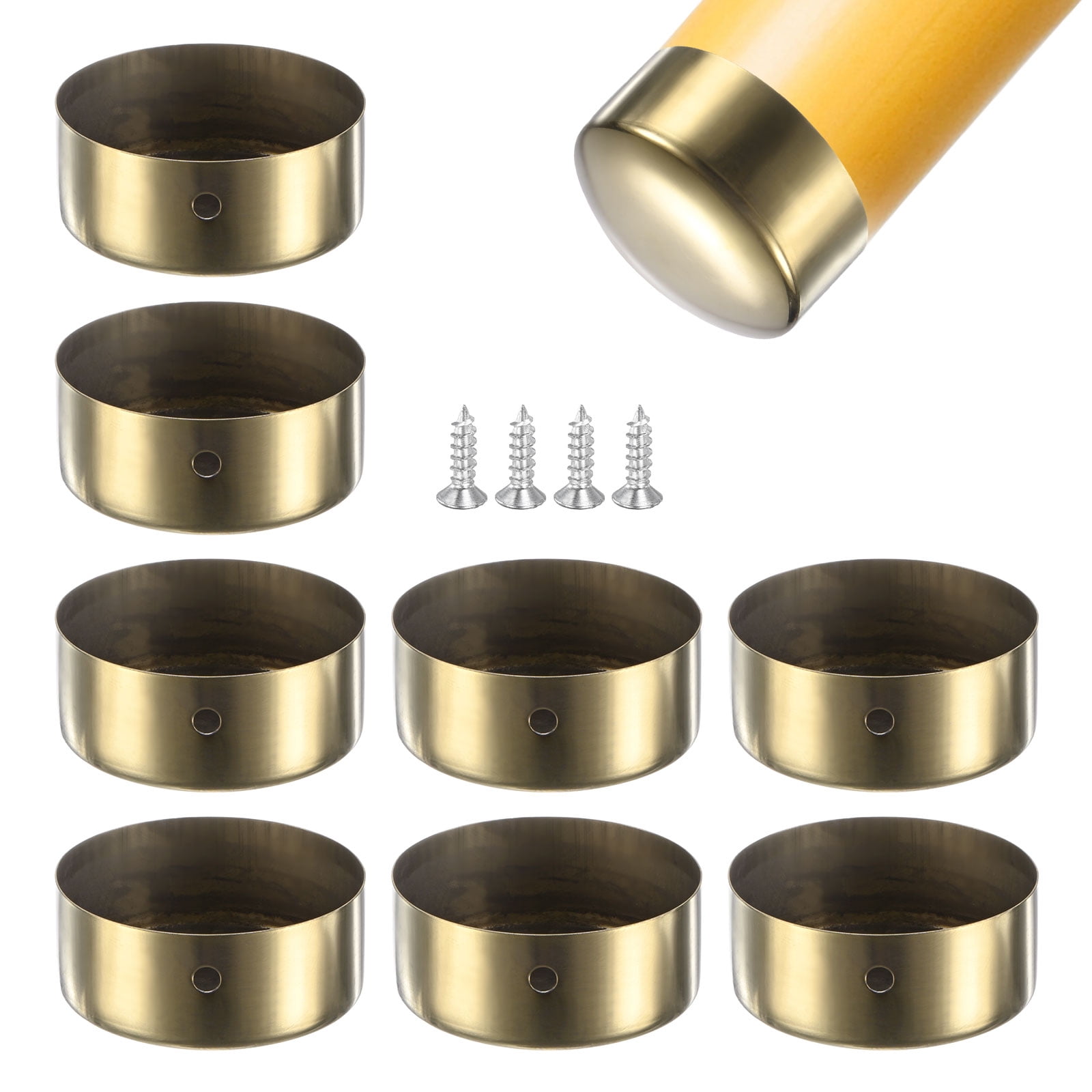 Uxcell 4-Pack Handrail End Caps, 1.97 Inch/50mm Diameter Stainless ...