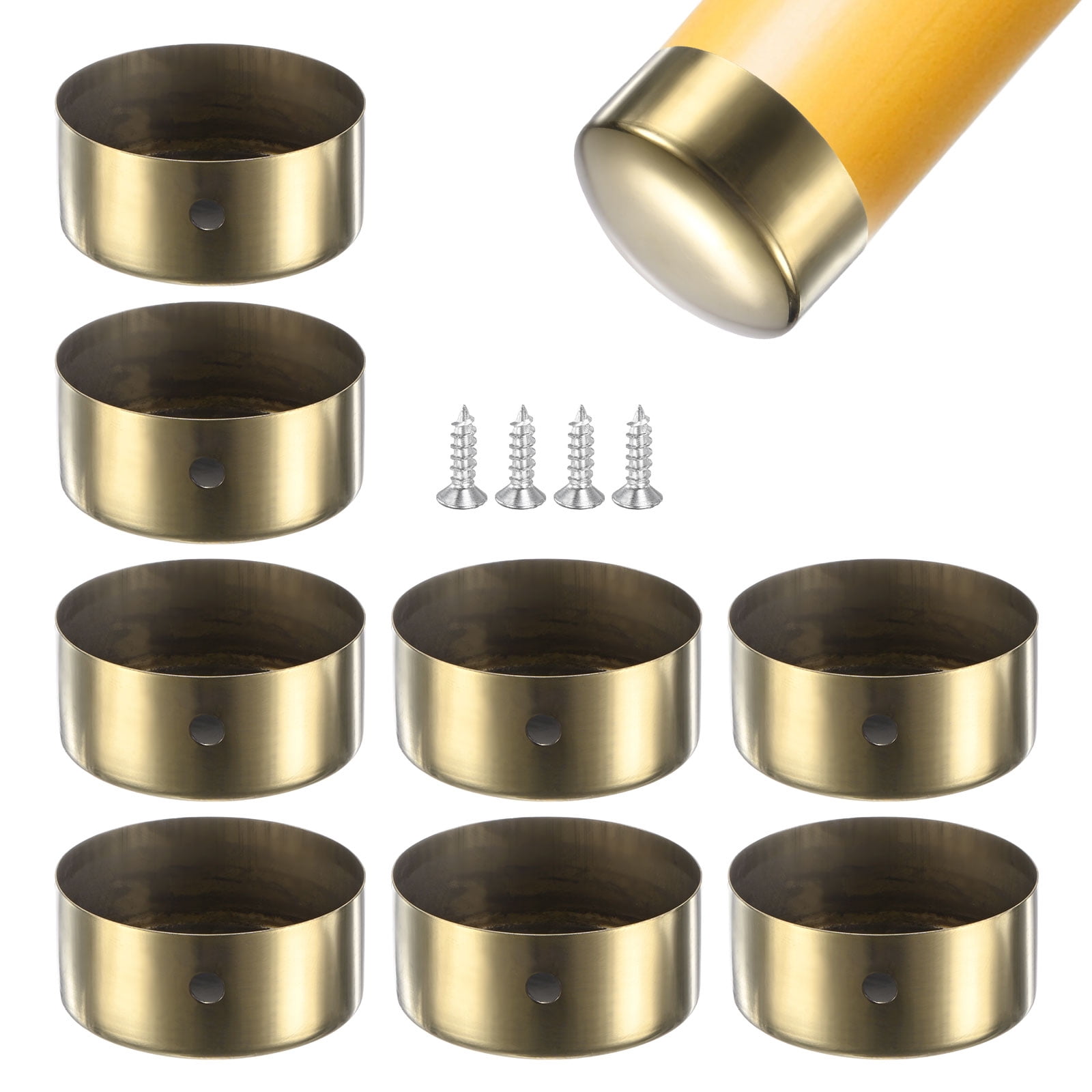 Uxcell 4-Pack Handrail End Caps, 1.97 Inch/50mm Diameter Stainless ...