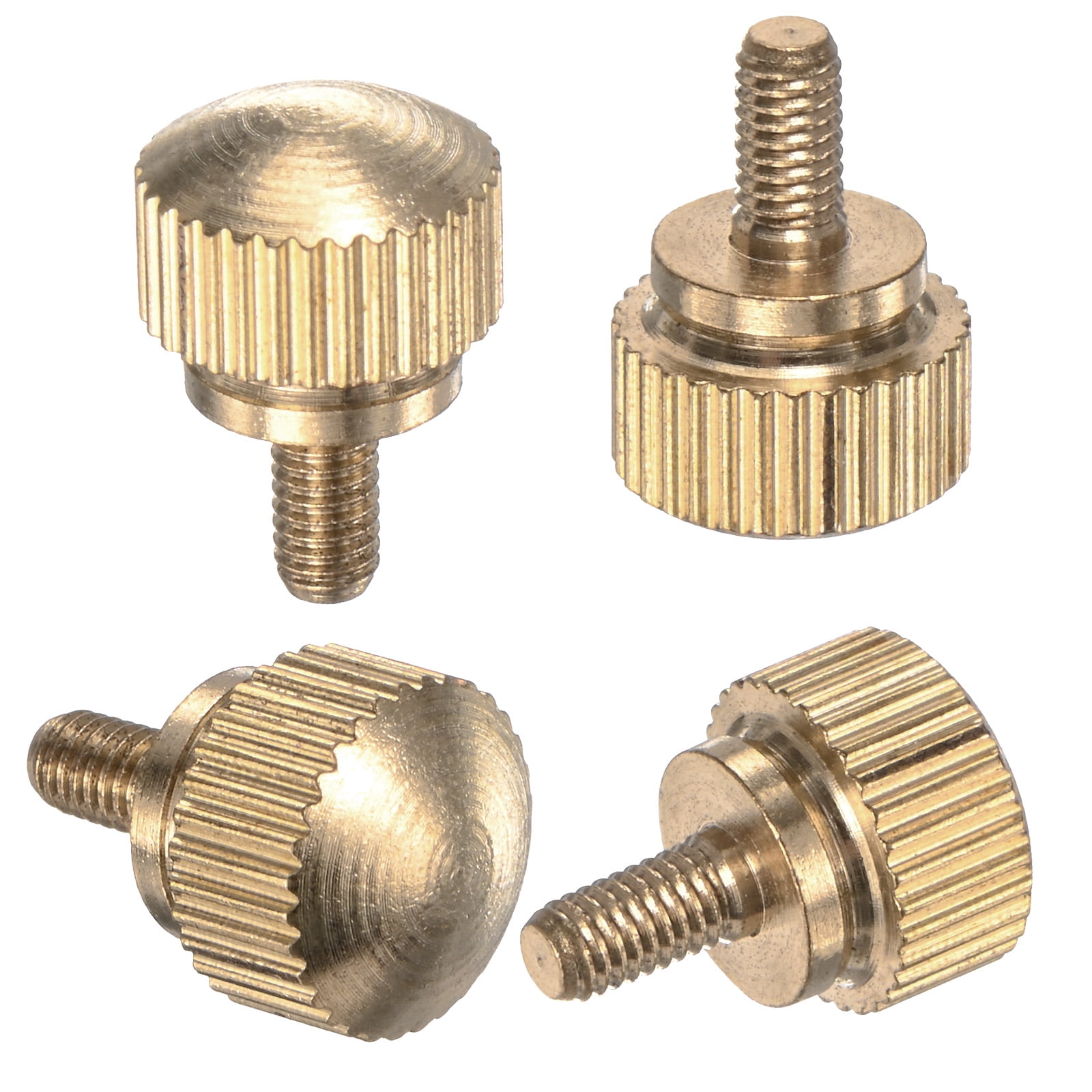 Uxcell 4-Pack Knurled Thumb Screws, M3x6mm Solid Brass Flat Head Knobs ...