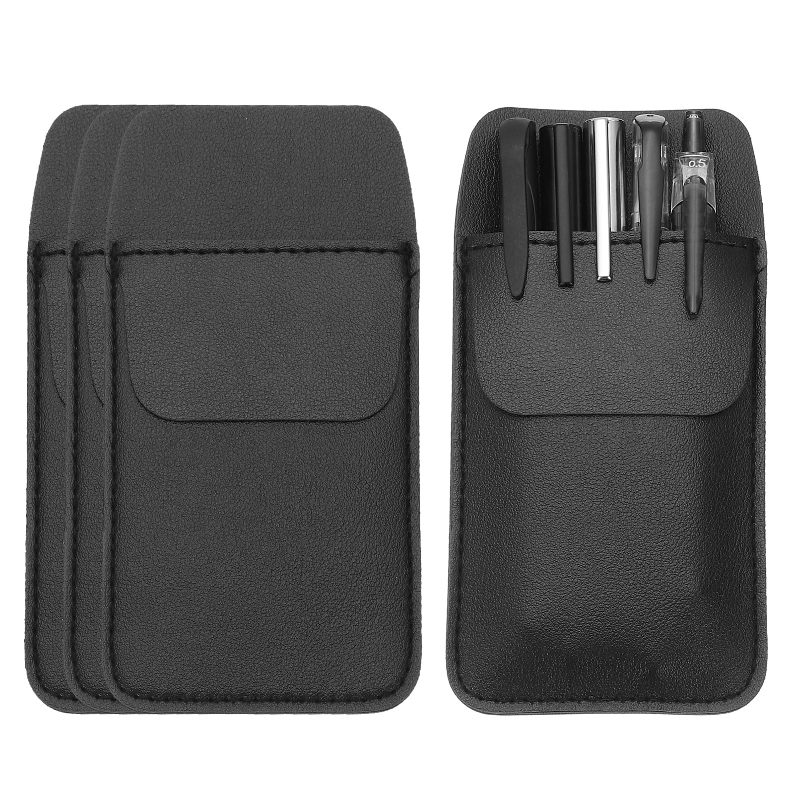 Uxcell 4 Pack Leather Pocket Protector, MultiPurpose Pen Pocket Protector Pen Holder Organizer ...