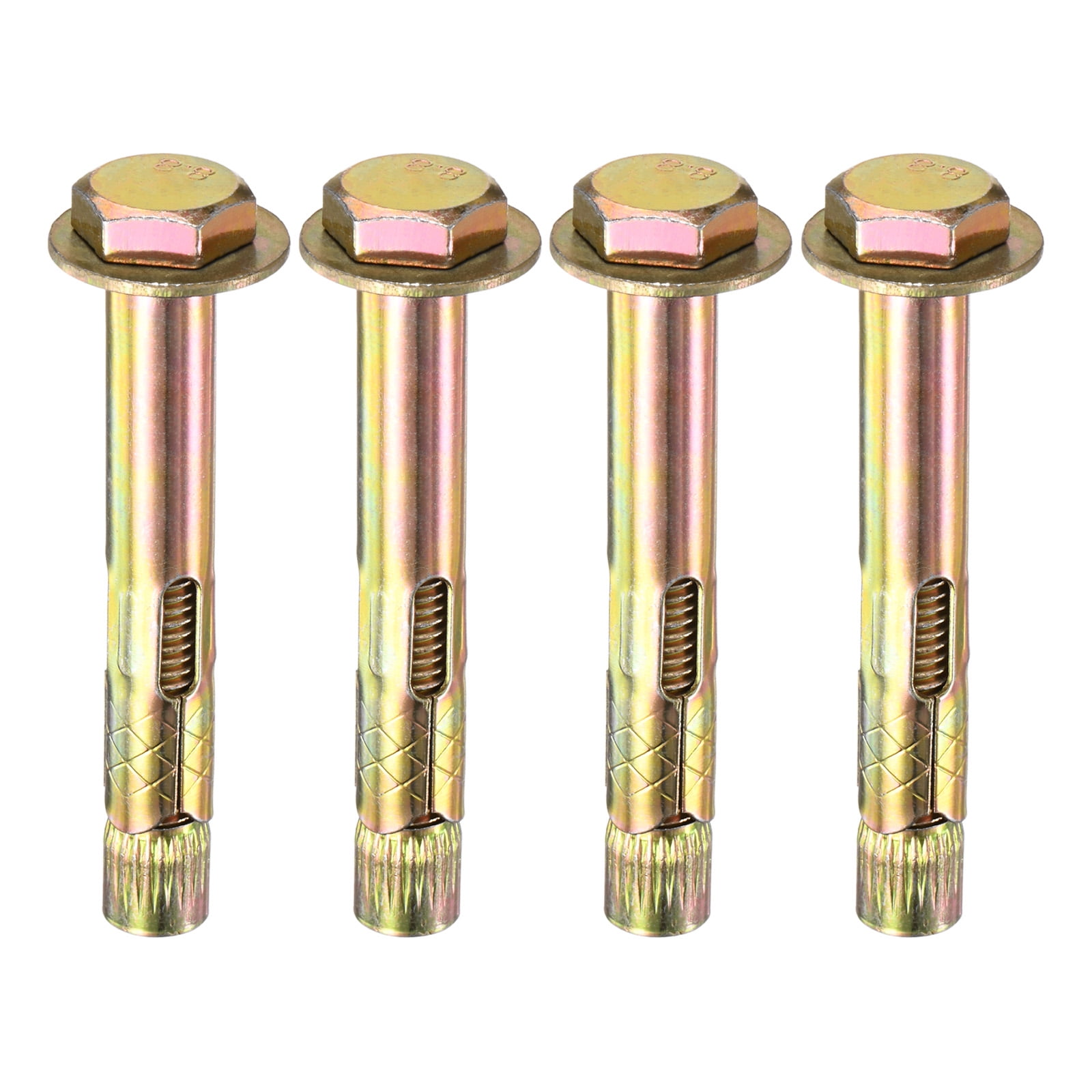 Uxcell 4-Pack M10 x 80mm Colored Galvanized Iron-Carbon Steel External ...