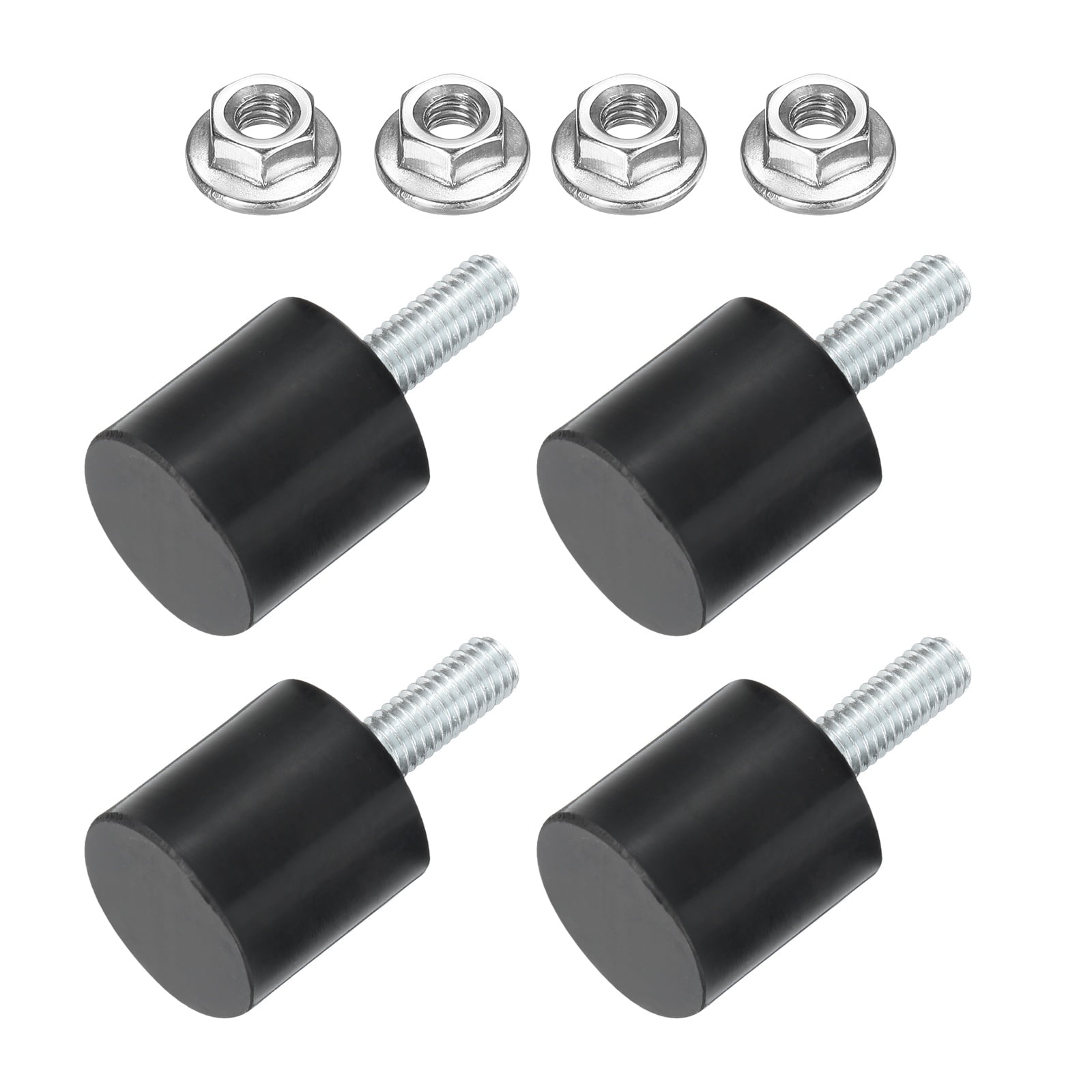 Uxcell 4 Pack M6 Thread Rubber Mounts, Vibration Isolators, Cylindrical ...