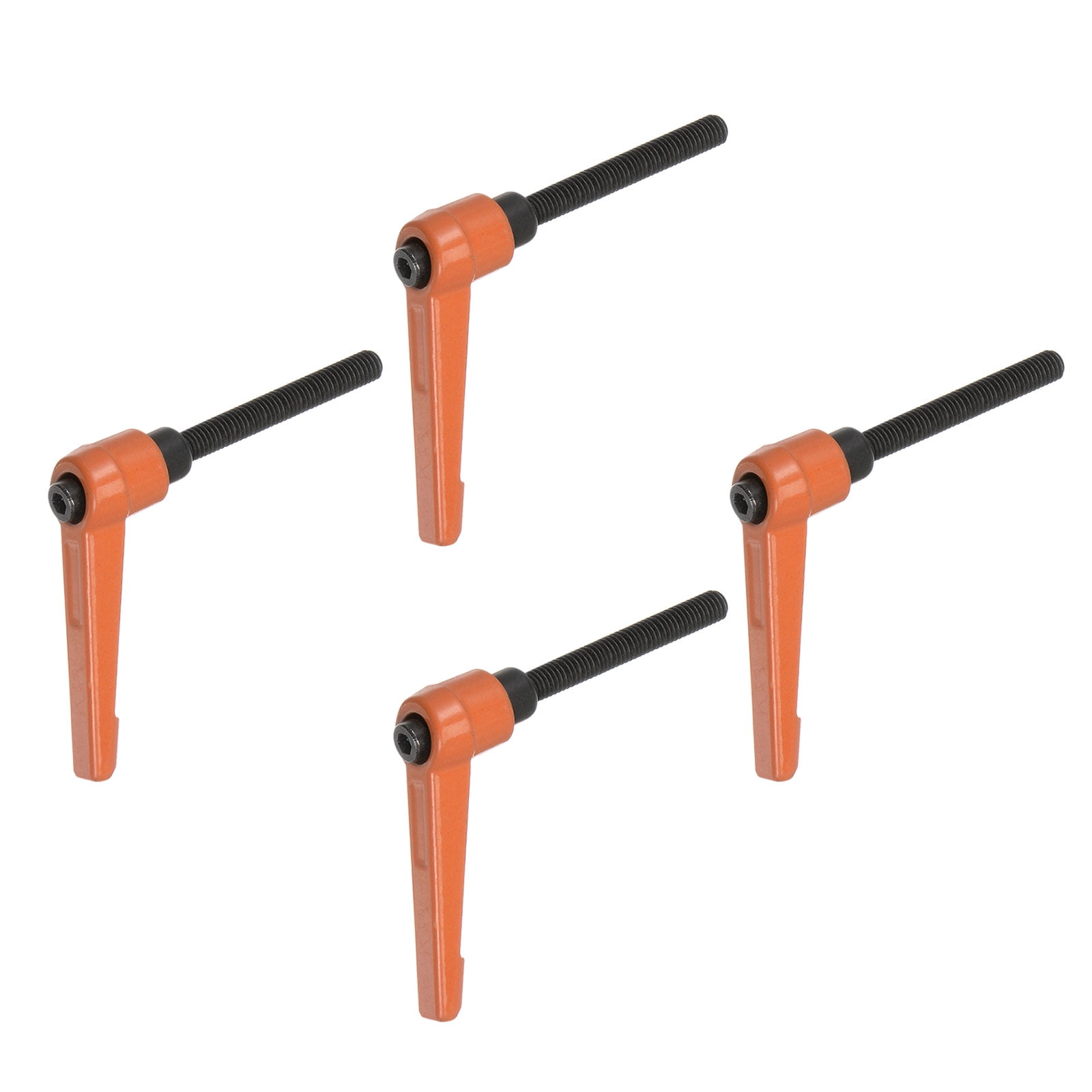 Uxcell 4 Pack M6 x 50mm Male Threaded Stud Adjustable Clamping Lever Handle Bolt Knob Orange ...