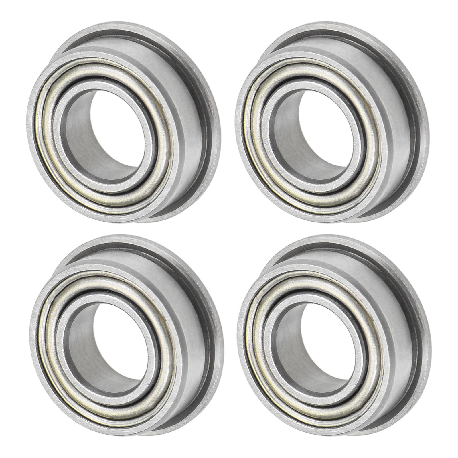 Uxcell 4-Pack MF126ZZ Flanged Ball Bearing, 1/4" x 1/2" x 1/6" Metal ...