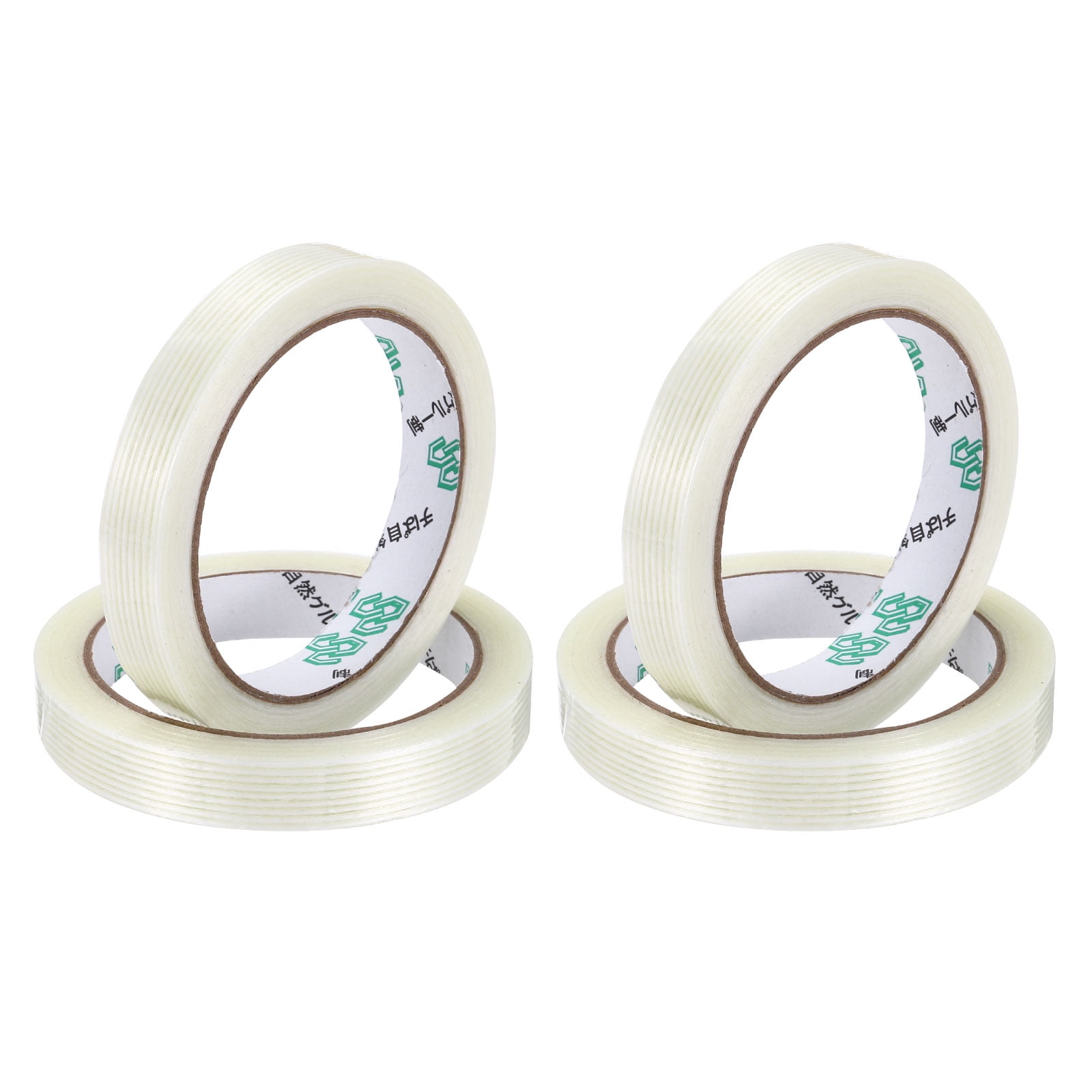 Uxcell 4 Pack Mono Filament Strapping Tape 0.59 Inch x 22 Yards 5.9 Mil Transparent Reinforced ...