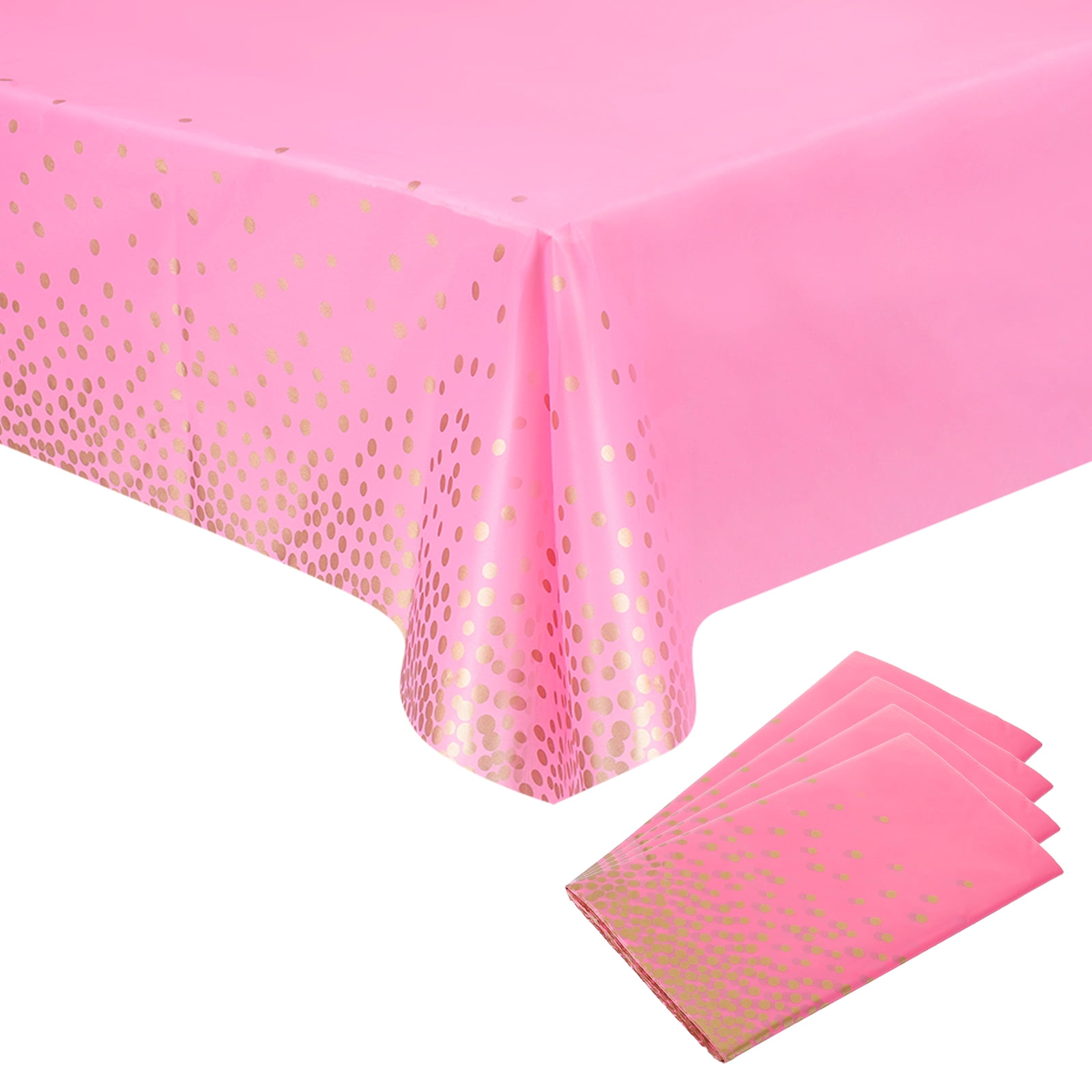 Uxcell 4 Pack Pink Disposable Plastic Tablecloths 54 Inch x 108 Inch ...