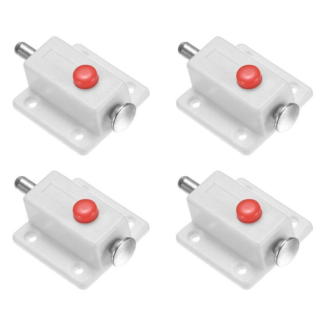 Uxcell 4-Pack Plastic Push Button Spring Loaded Latch, Automatic Door ...