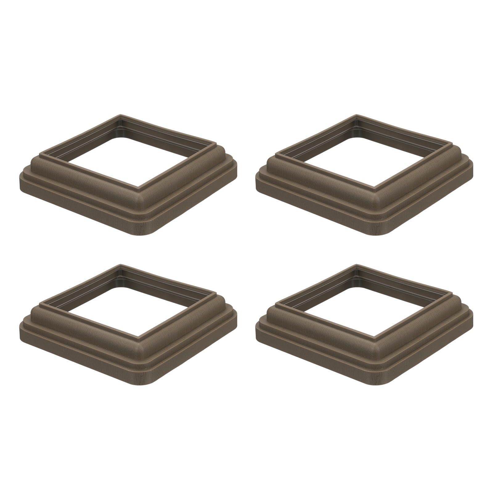 Uxcell 4 Pack Post Skirt, 4 x 4 Inch One-Piece Plastic Post Base Cover ...