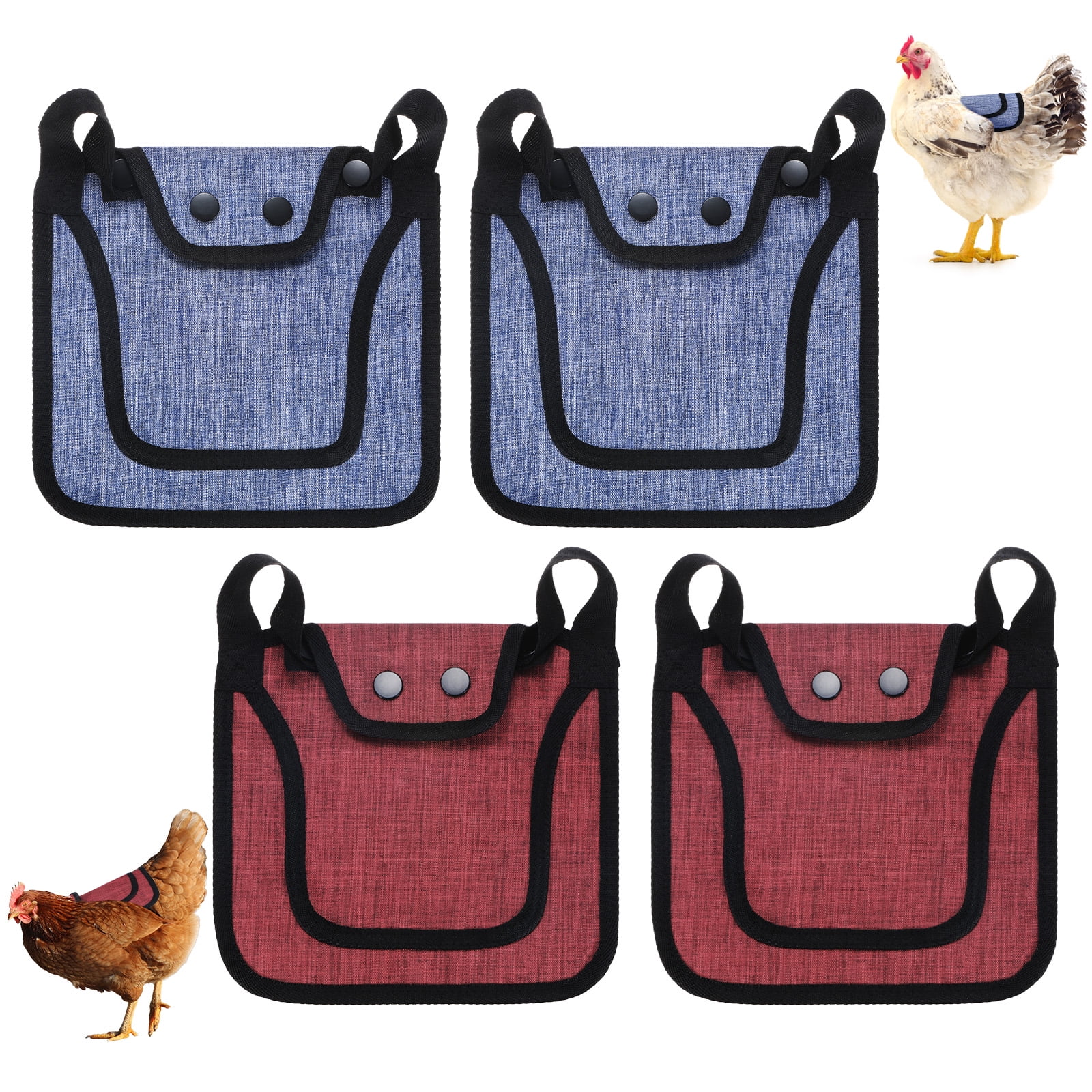 Uxcell 4-Pack Premium Chicken Saddle, Hens Saddle with Adjustable Strap ...