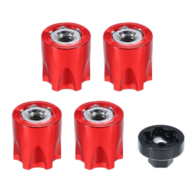 Uxcell 4 Pack RC Wheel Nut Aluminum M4 Wheel Nut Center Cap Suitable ...