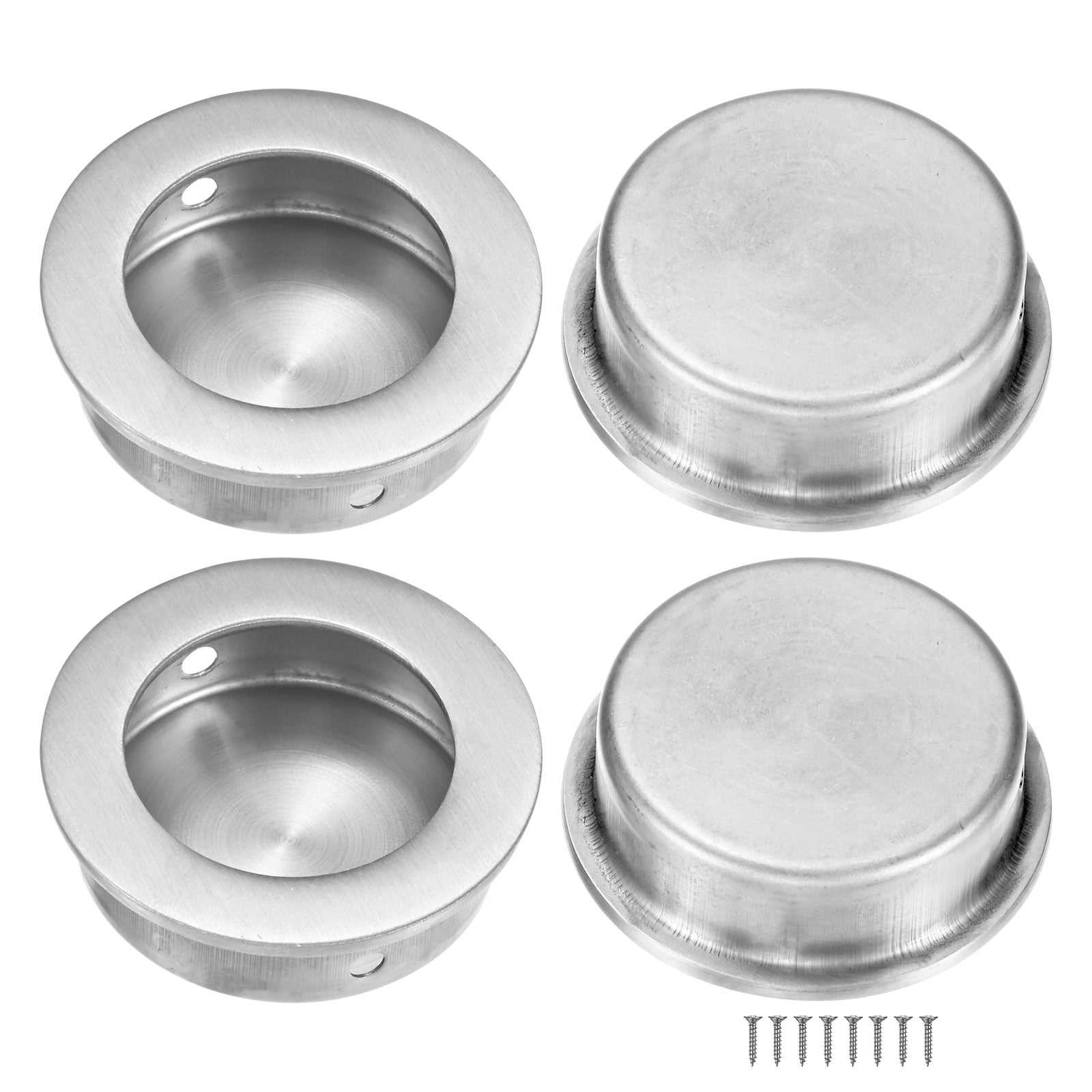 Uxcell 4-Pack Recessed Finger Pulls, 1.57 Inch Stainless Steel Sliding ...