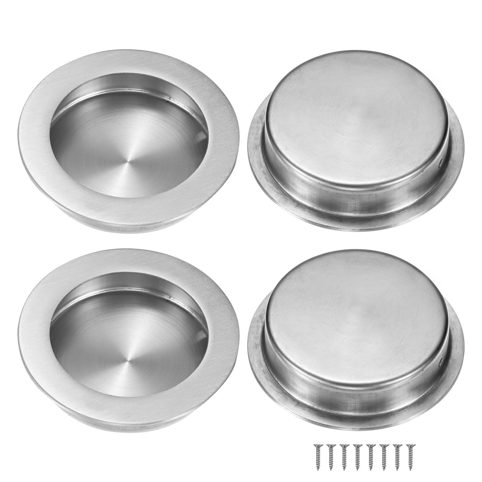 Uxcell 4-Pack Recessed Finger Pulls, 2.75 Inch Stainless Steel Sliding ...
